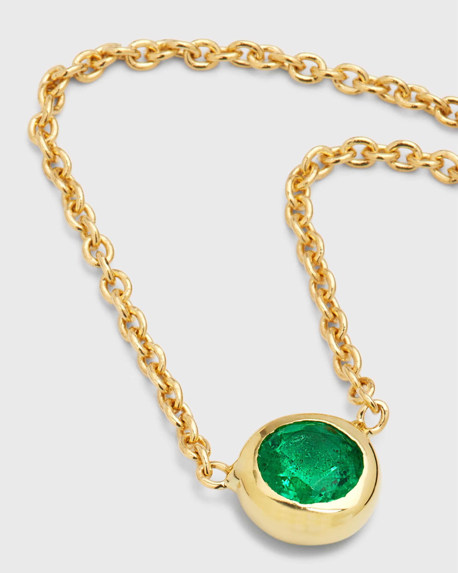 Roberto Coin 18K Yellow Gold Emerald Big Single Station Necklace ...
