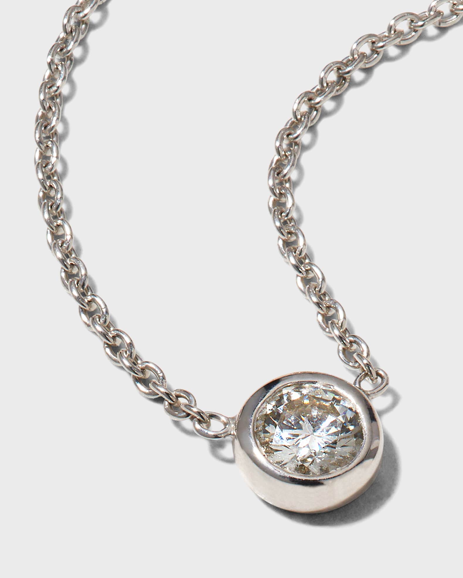 Roberto Coin 18K Gold Single Diamond Bezel Necklace | Neiman Marcus