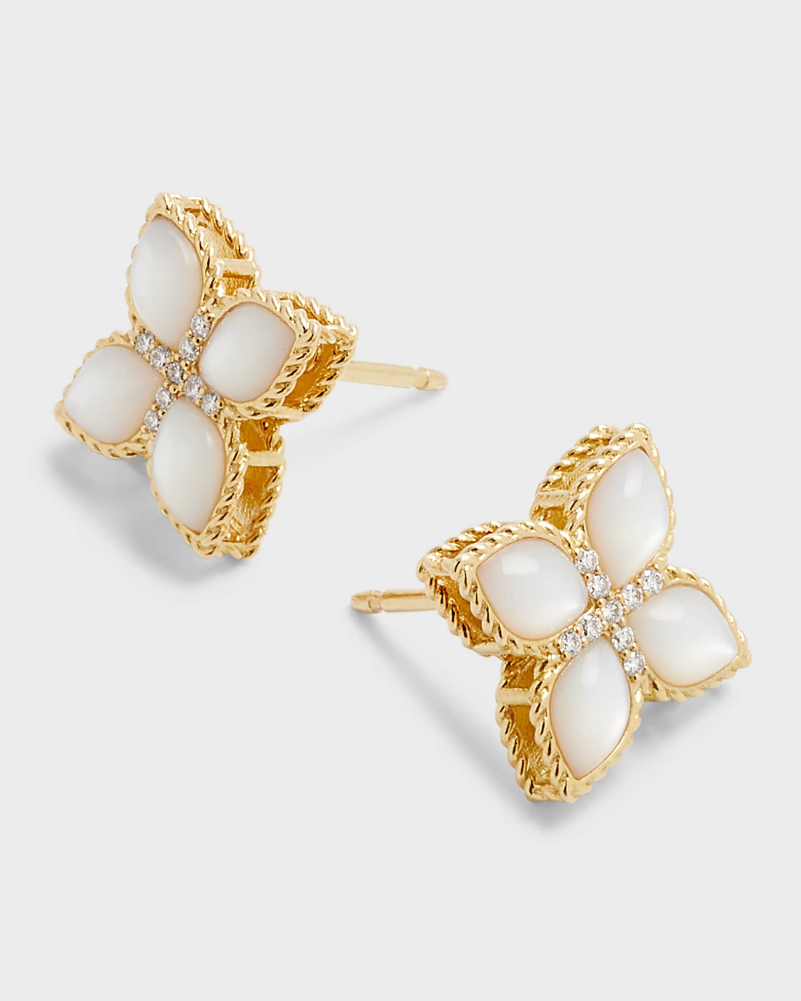 Roberto Coin Venetian Princess 18K Mother of Pearl Earrings with ...