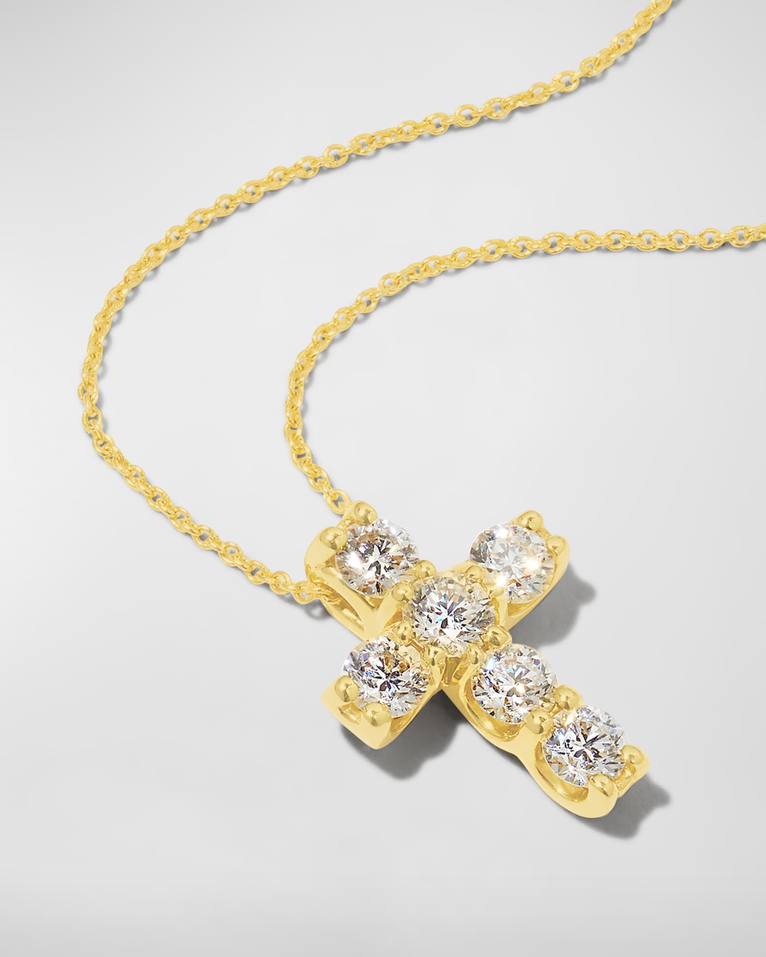 18k Diamond Square-Set Cross Pendant Necklace | Neiman Marcus