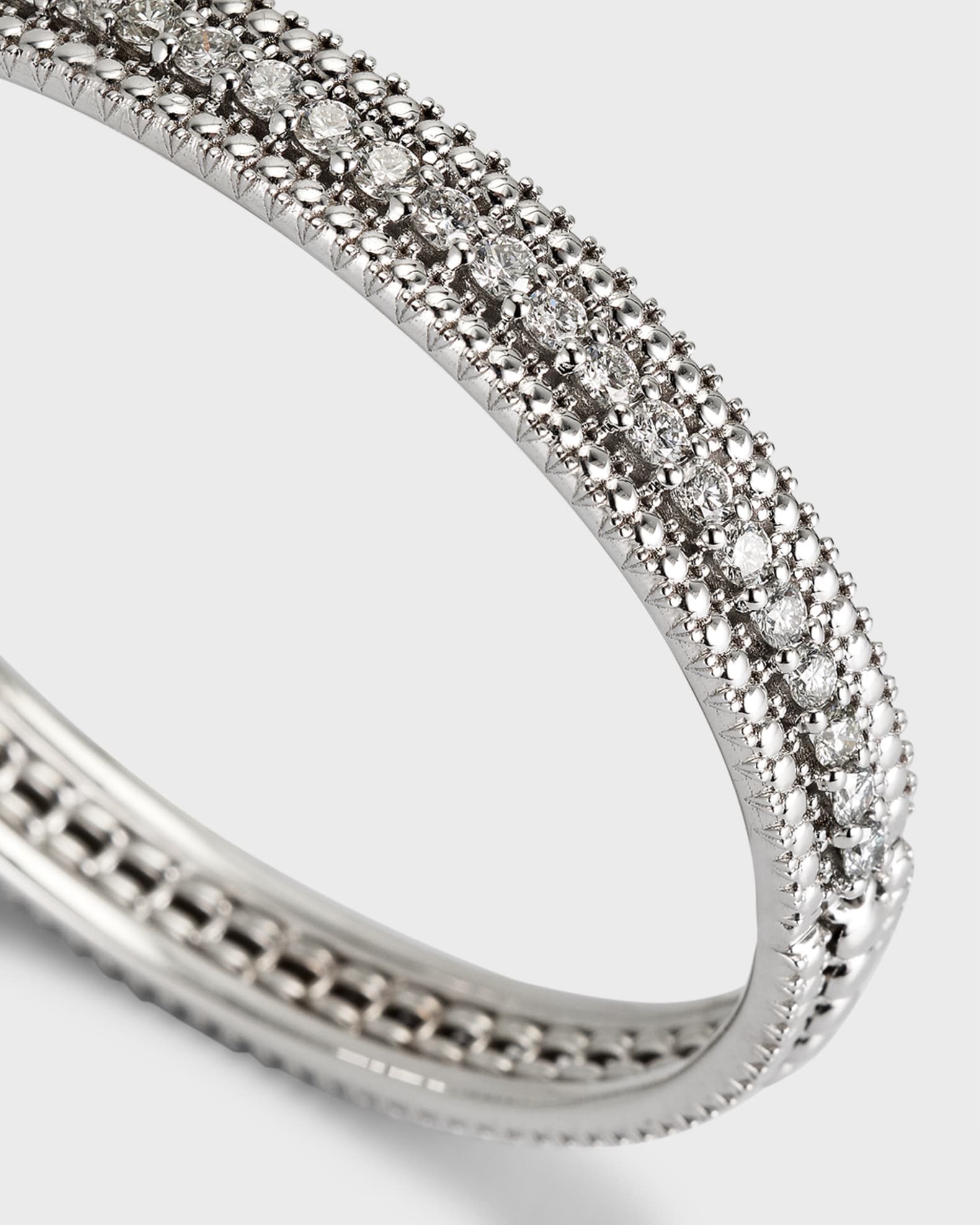 Roberto Coin 18K White Gold Siena Bangle with Diamonds | Neiman Marcus