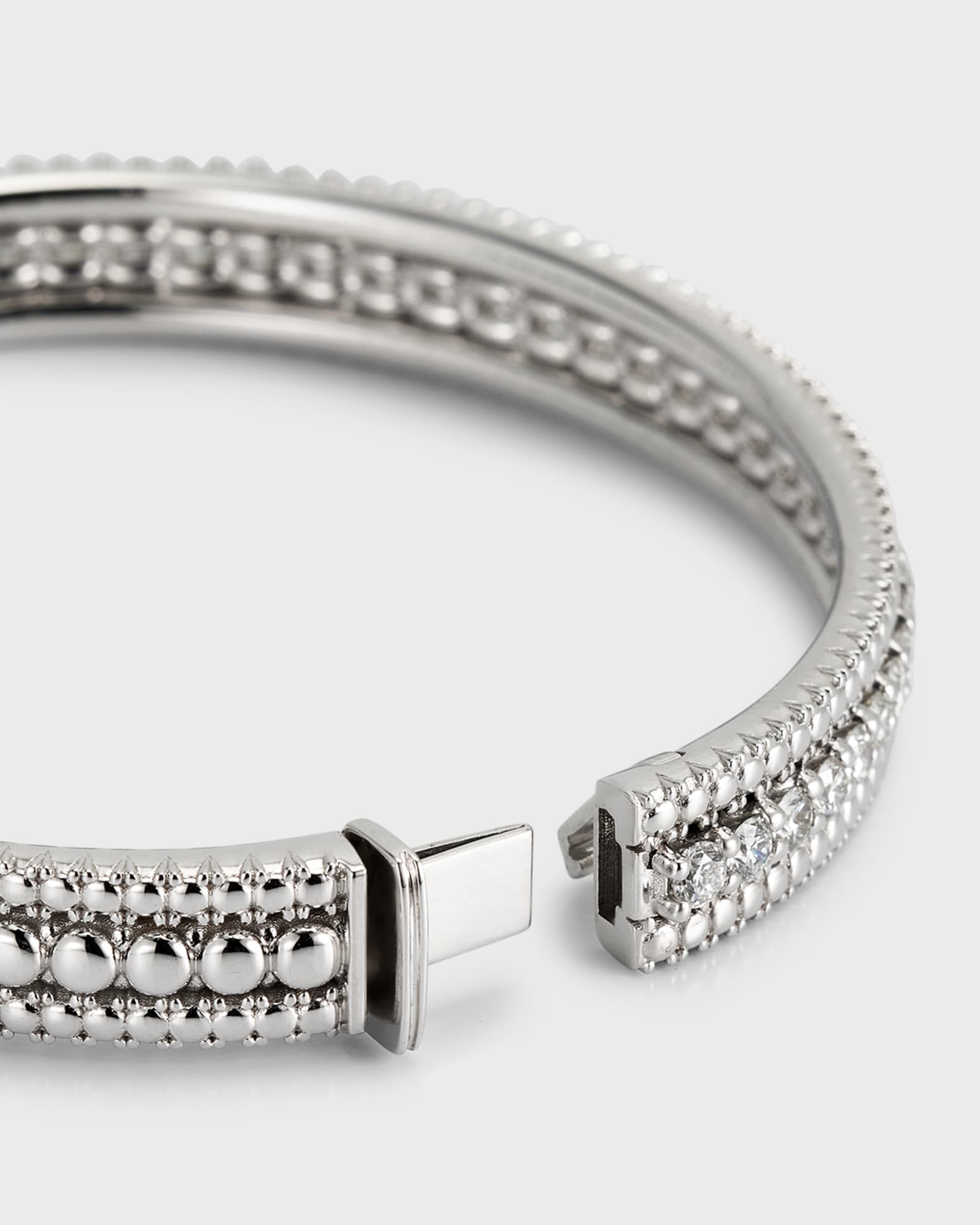 Roberto Coin 18K White Gold Siena Bangle with Diamonds | Neiman Marcus