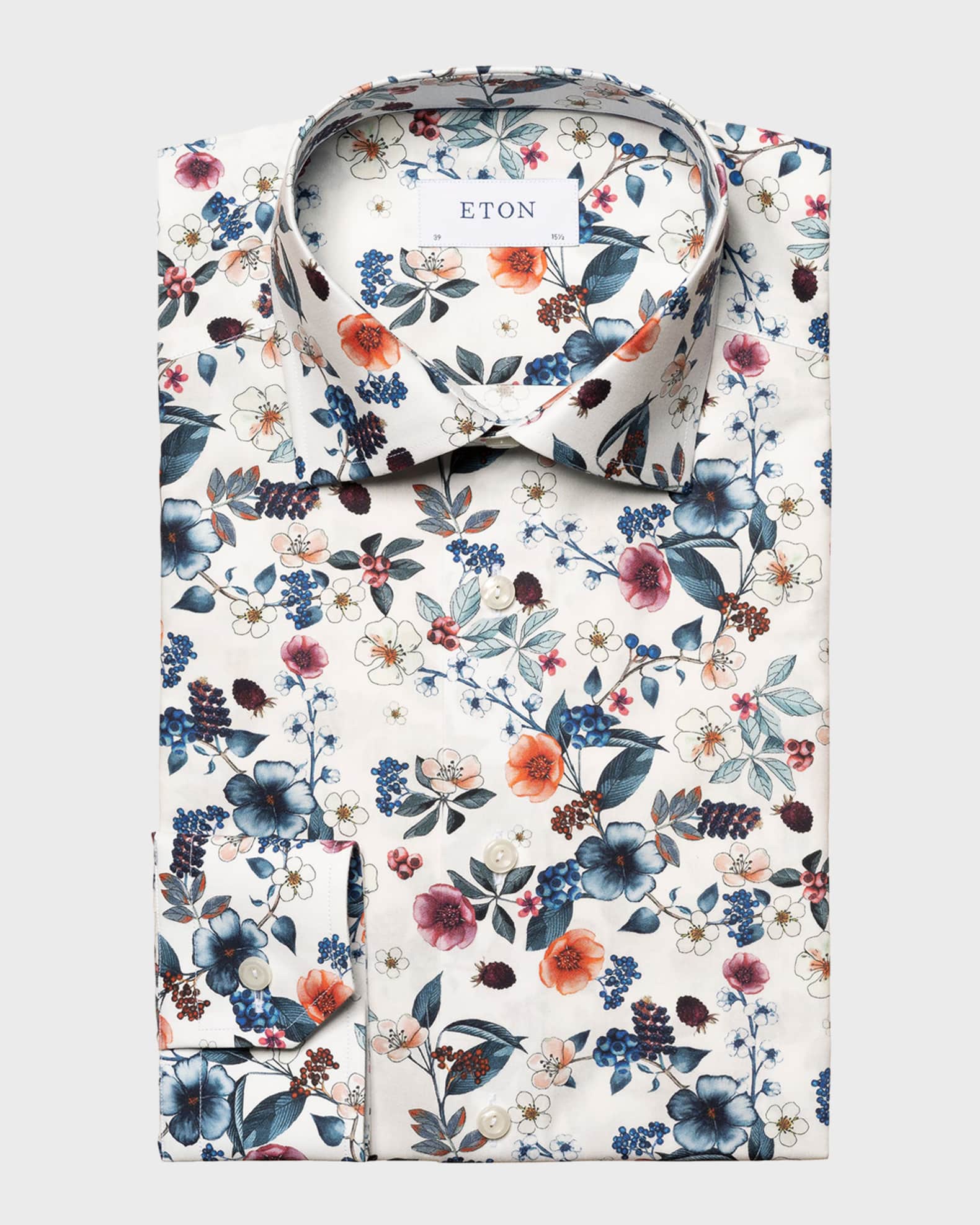 Eton Men's Slim Fit Floral Print Twill Shirt | Neiman Marcus