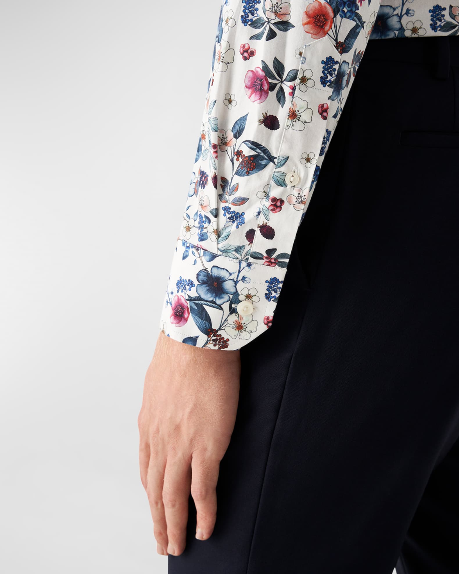 Eton Men's Slim Fit Floral Print Twill Shirt | Neiman Marcus