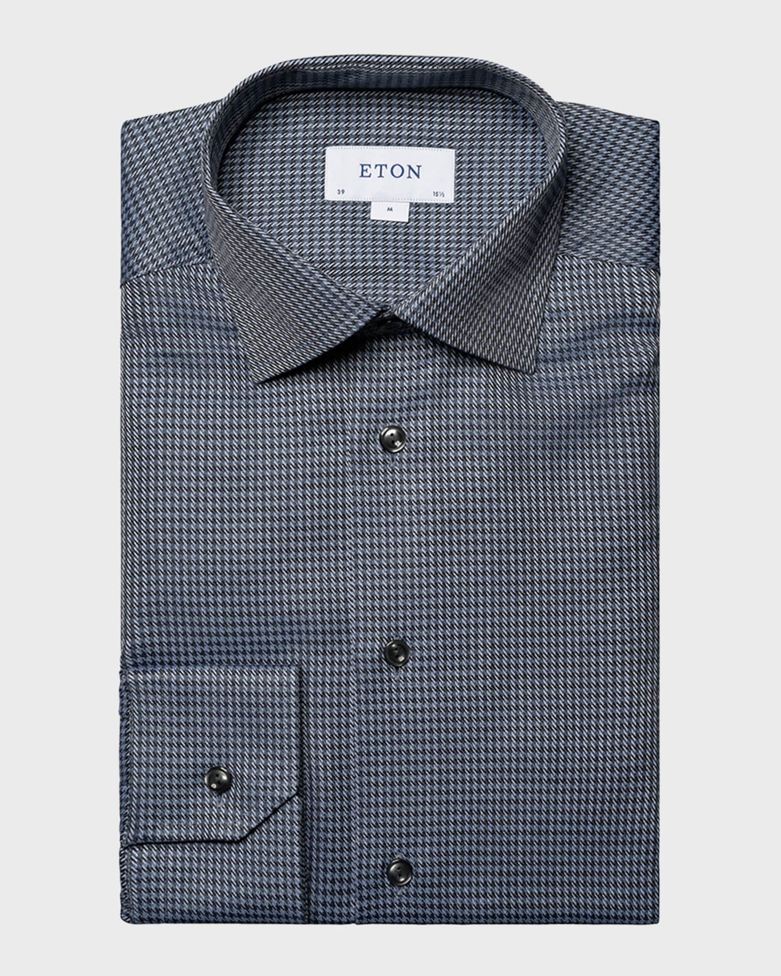 Eton Men's Contemporary Fit Melange Check Shirt | Neiman Marcus