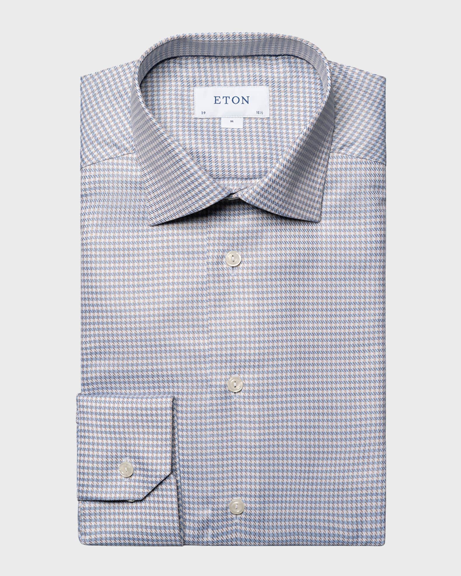 Eton Men's Contemporary Fit Melange Check Shirt | Neiman Marcus