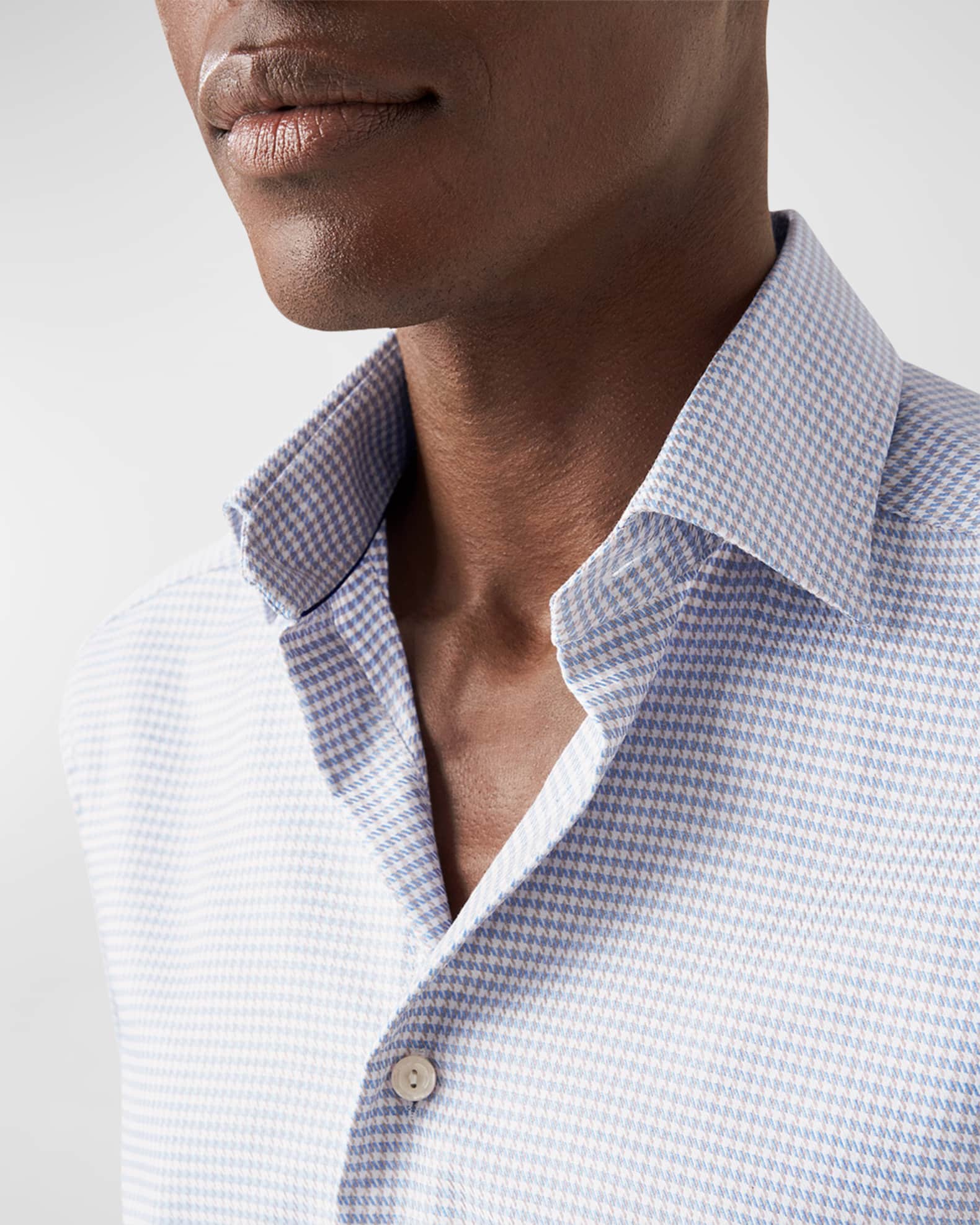 Eton Men's Contemporary Fit Melange Check Shirt | Neiman Marcus