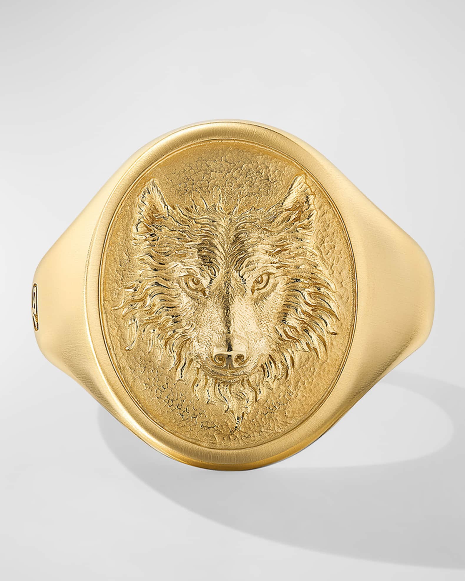 David Yurman Men's Petrvs® Wolf Signet Ring in 18K Gold, 21.5mm ...