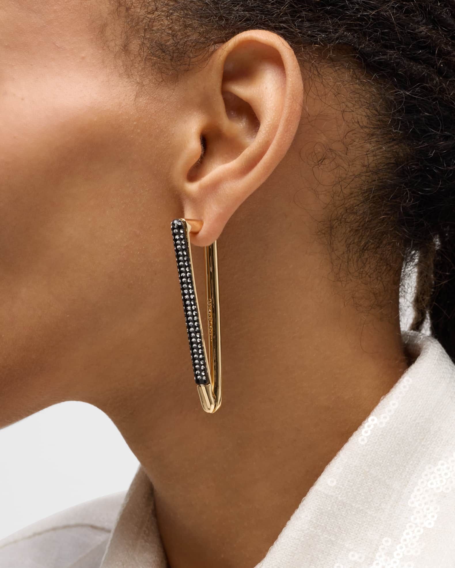 DEMARSON Vita Two-Tone Earrings | Neiman Marcus
