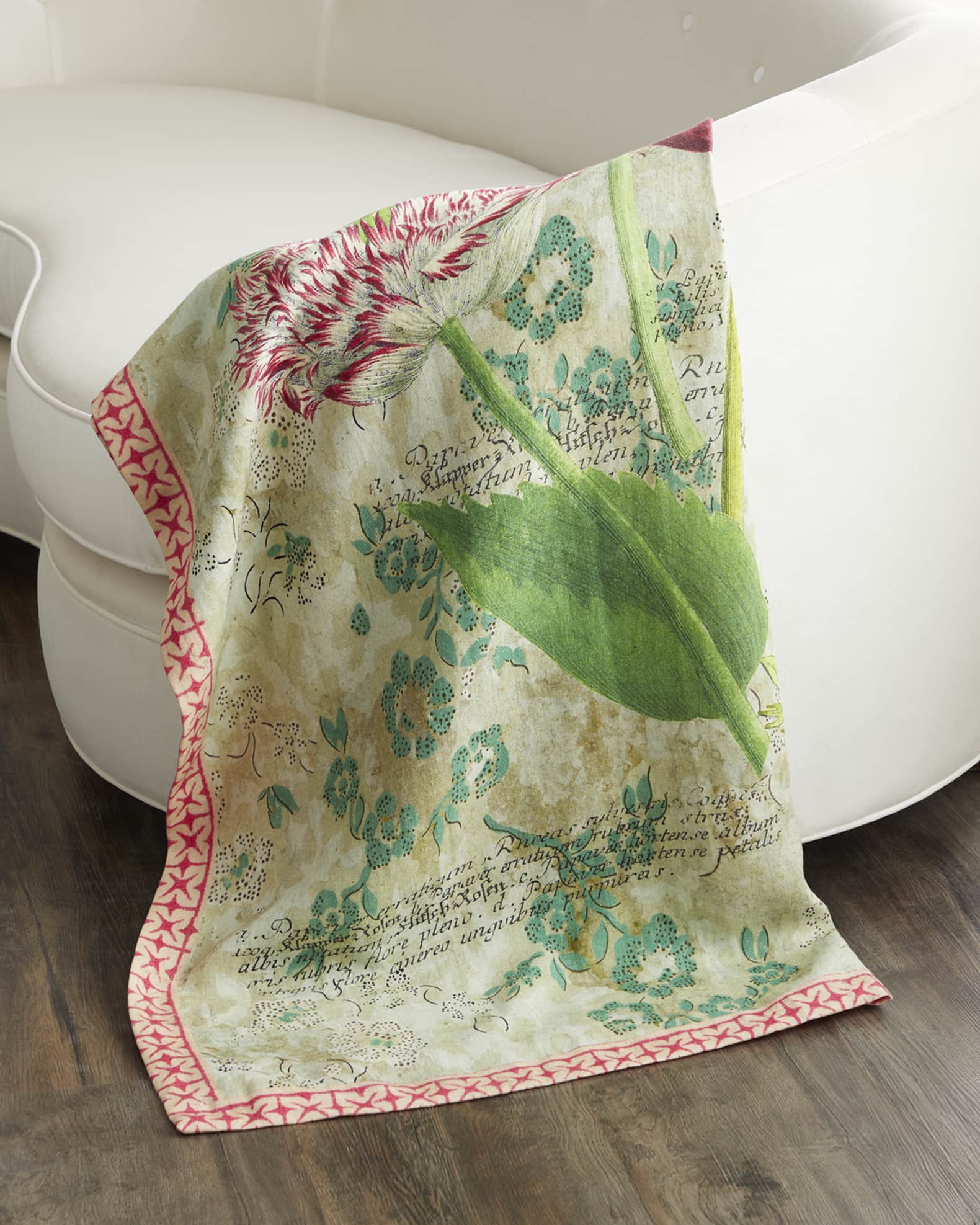 John Derian Poppy Stud Throw Blanket | Neiman Marcus