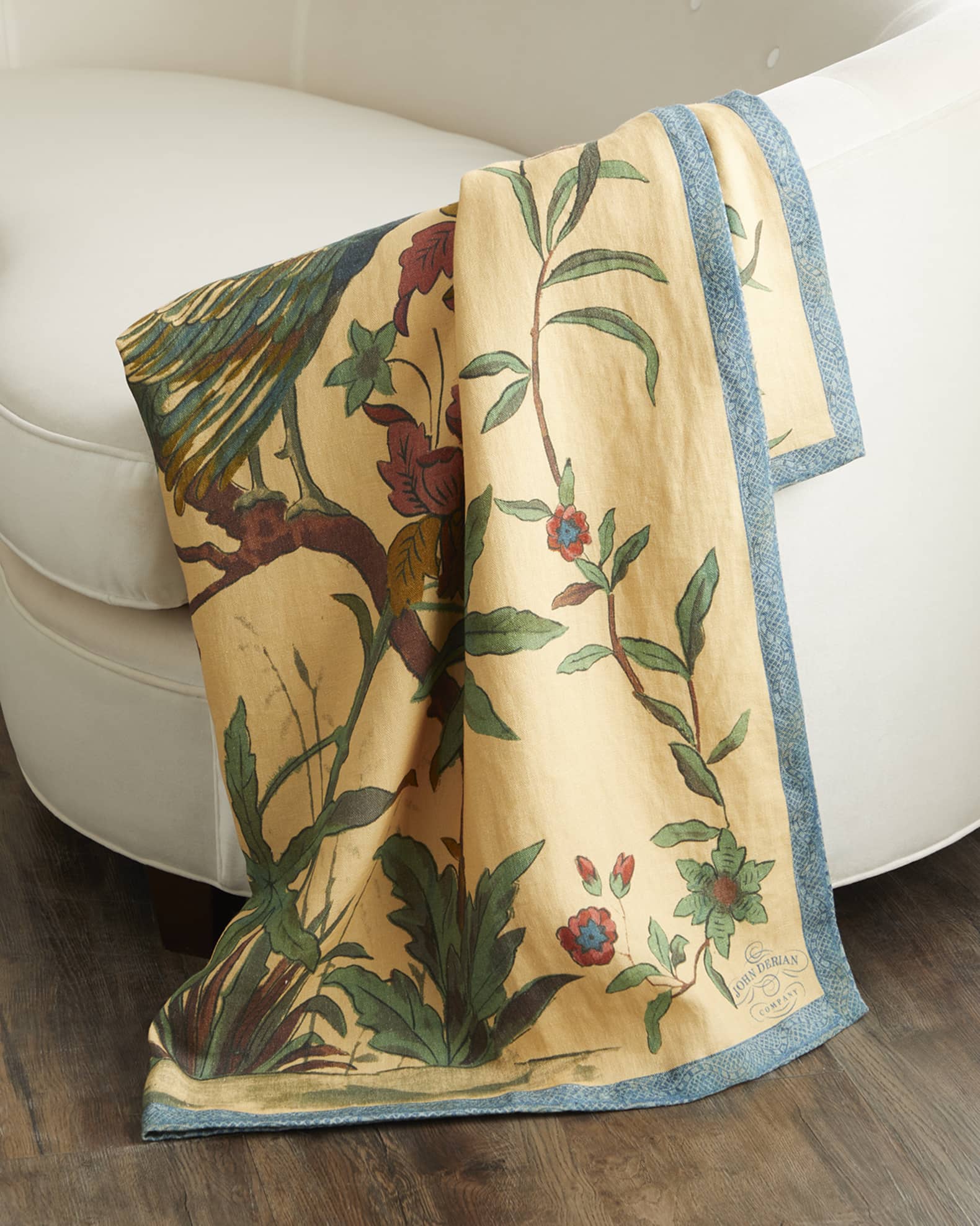 John Derian Peacock Toile Throw, 51" x 71" | Neiman Marcus