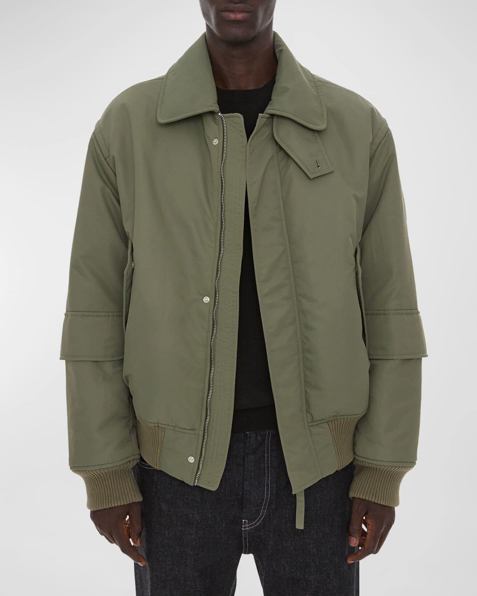 Helmut Lang Men's Nylon Flight Jacket | Neiman Marcus