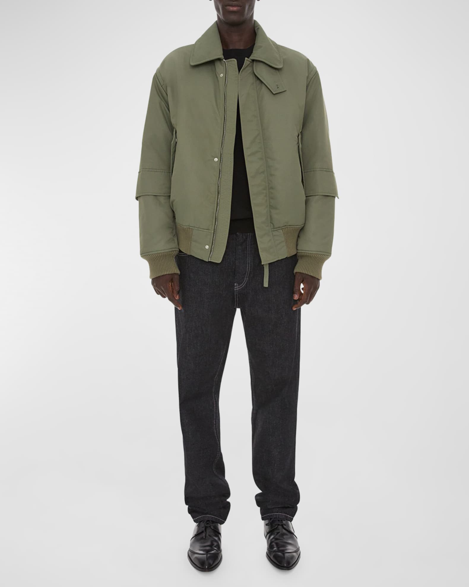 Helmut Lang Men's Nylon Flight Jacket | Neiman Marcus