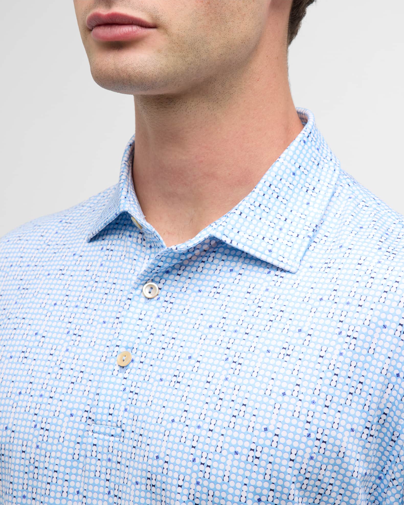 Peter Millar Men's Backgammon-Print Performance Polo Shirt | Neiman Marcus