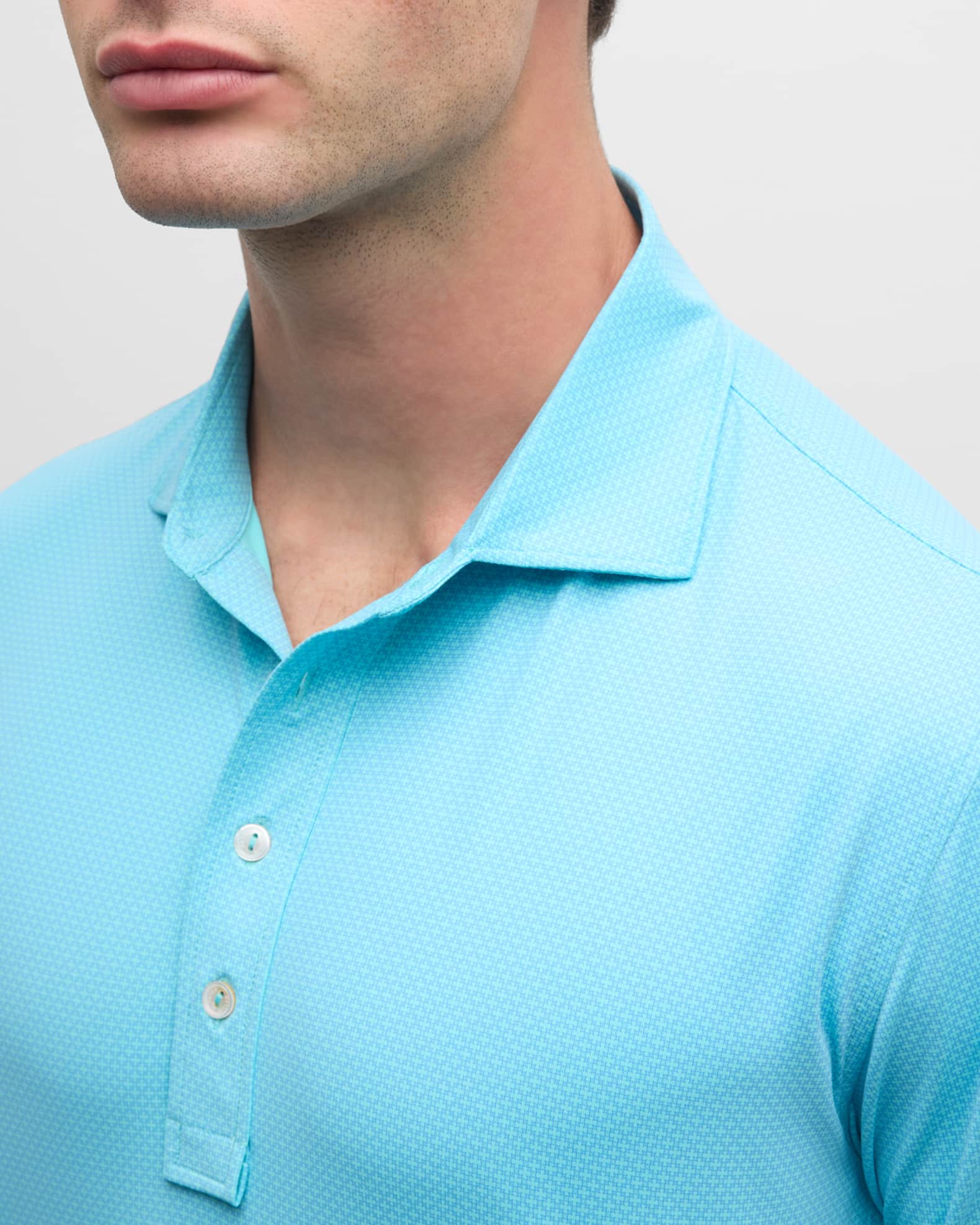 Peter Millar Men's Regent Geometric Performance Polo Shirt | Neiman Marcus