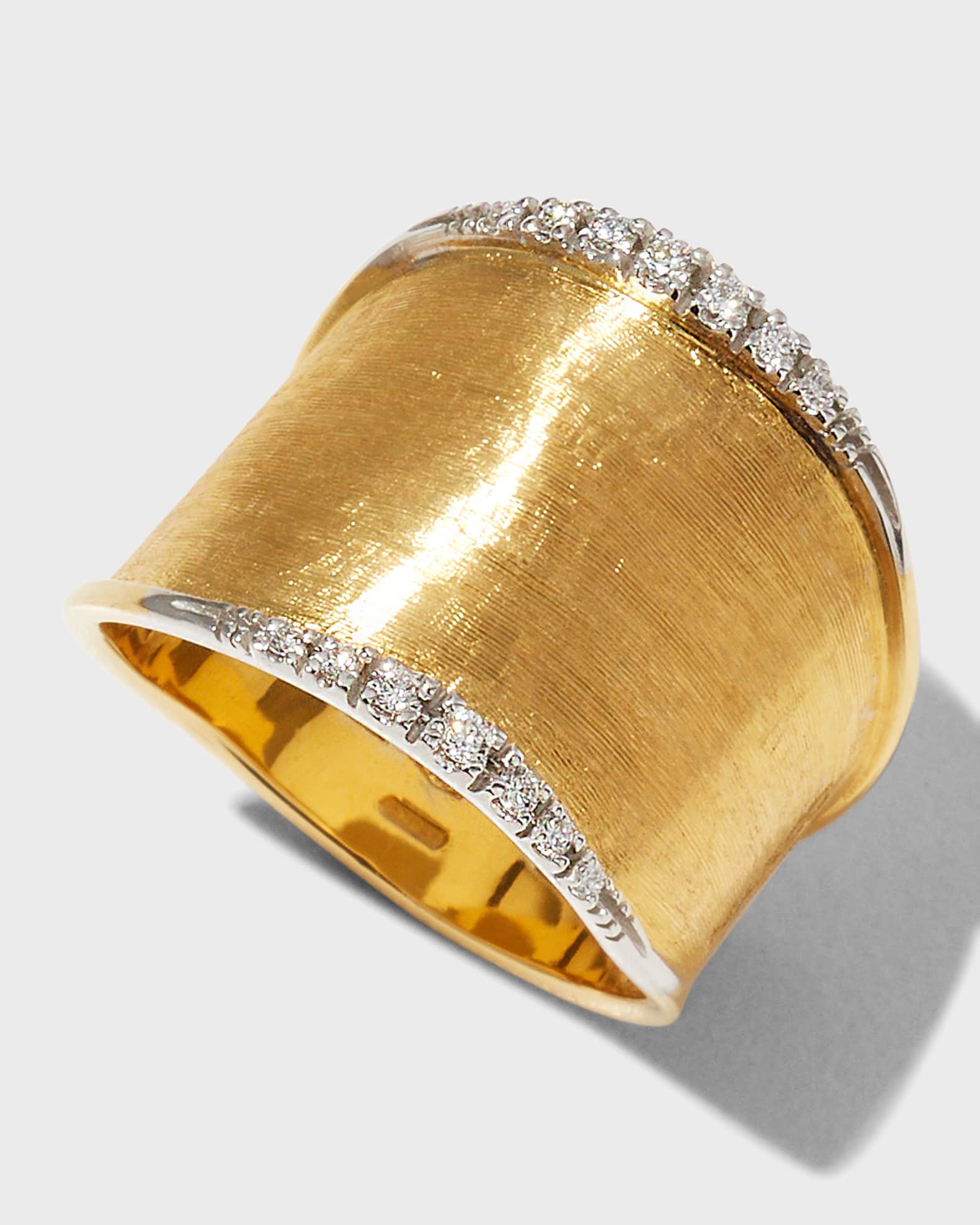 Marco Bicego Lunaria 18K Gold Medium Band Ring with Diamonds, Size 7 ...