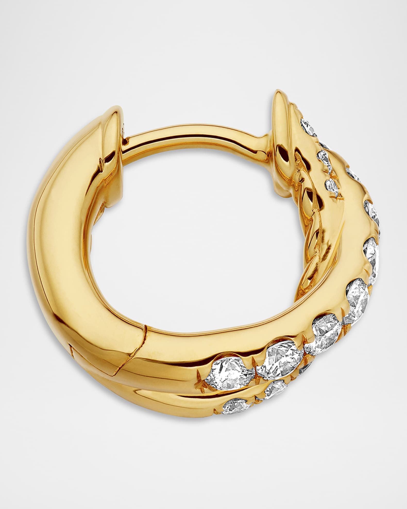 David Yurman Pave Crossover Hoop Earrings with Diamonds in 18K Gold ...