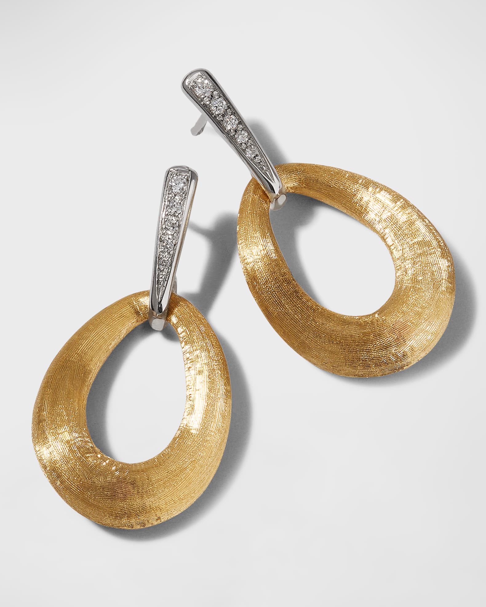 Marco Bicego 18K Lucia Loop Earrings with Diamonds | Neiman Marcus