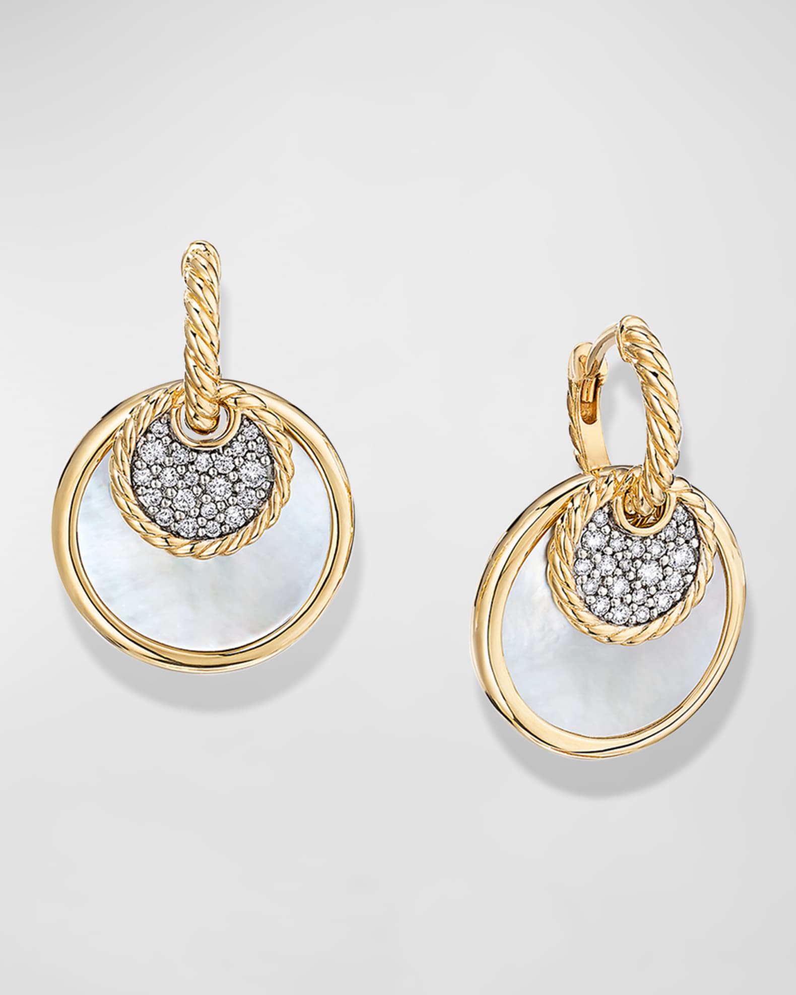David Yurman DY Elements Convertible Drop Earrings in 18K Yellow Gold ...