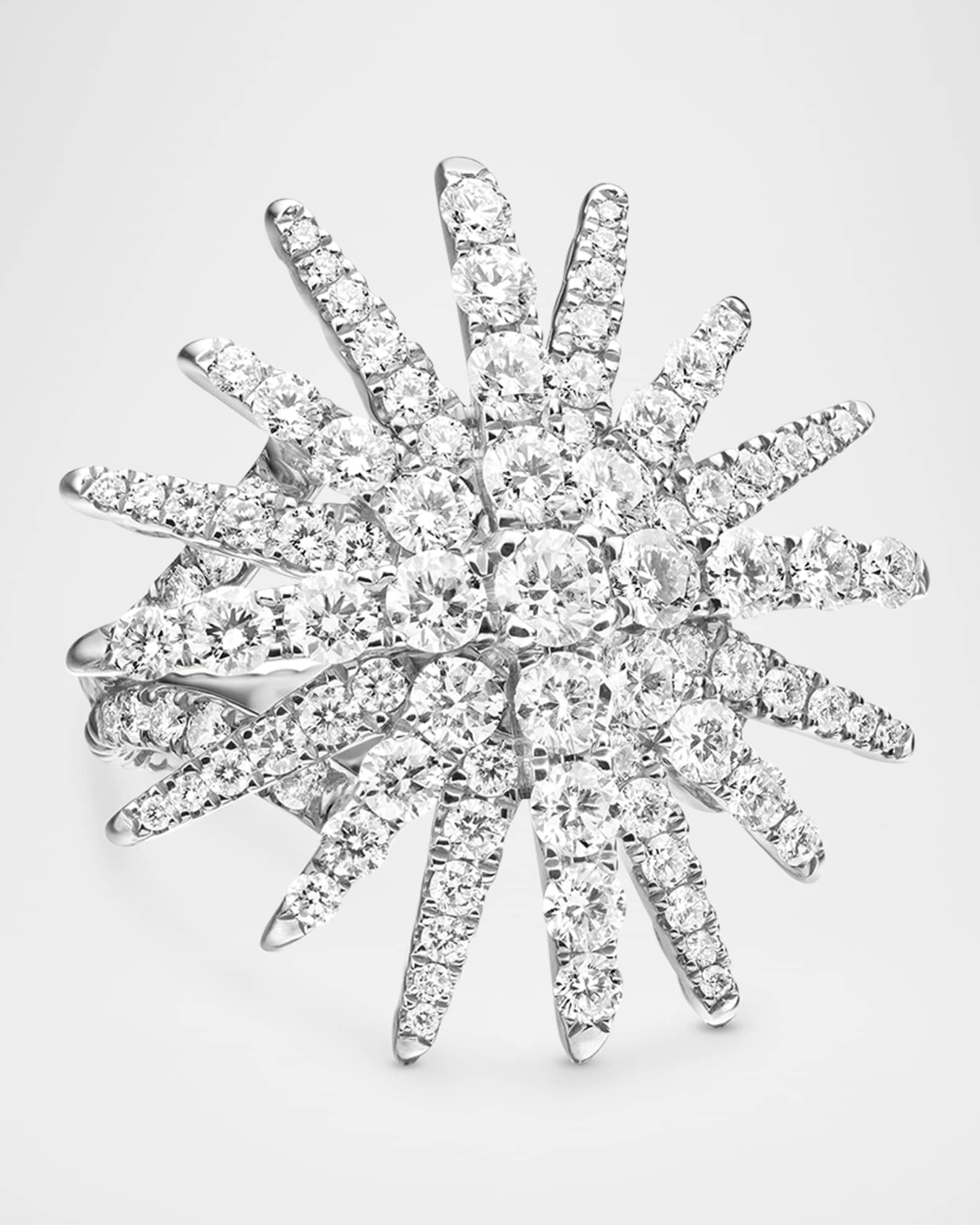David Yurman Starburst 18k White Gold Statement Ring with Diamonds ...