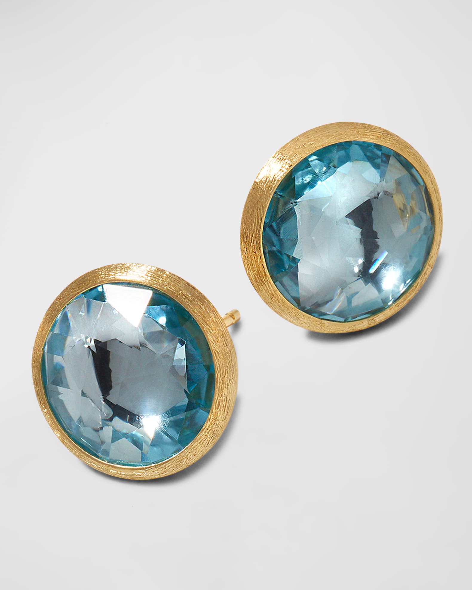Marco Bicego Jaipur 18K Yellow Gold Blue Topaz Large Stud Earrings ...