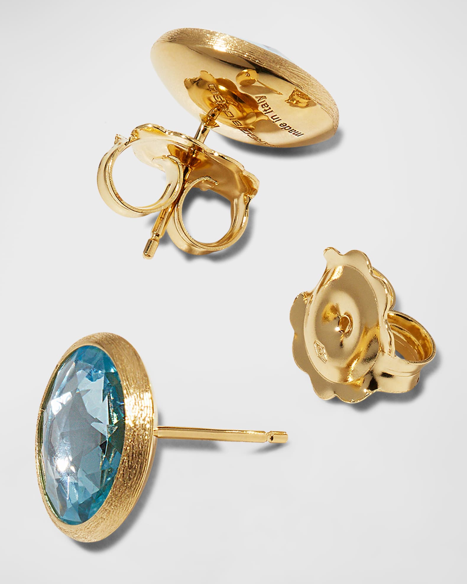Marco Bicego Jaipur 18K Yellow Gold Blue Topaz Large Stud Earrings ...