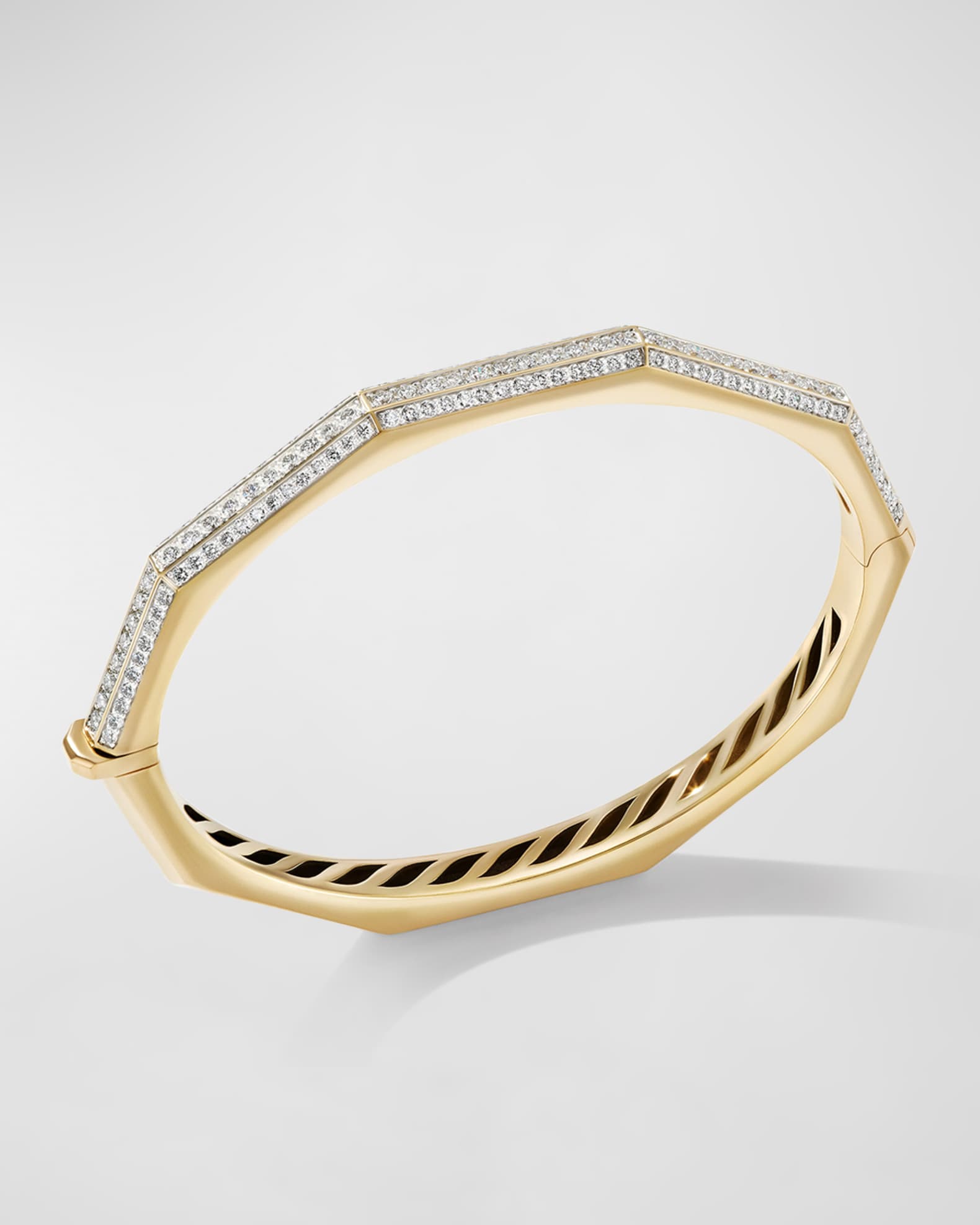 David Yurman Carlyle Bracelet with Diamonds in 18K Gold, 5.5mm | Neiman ...