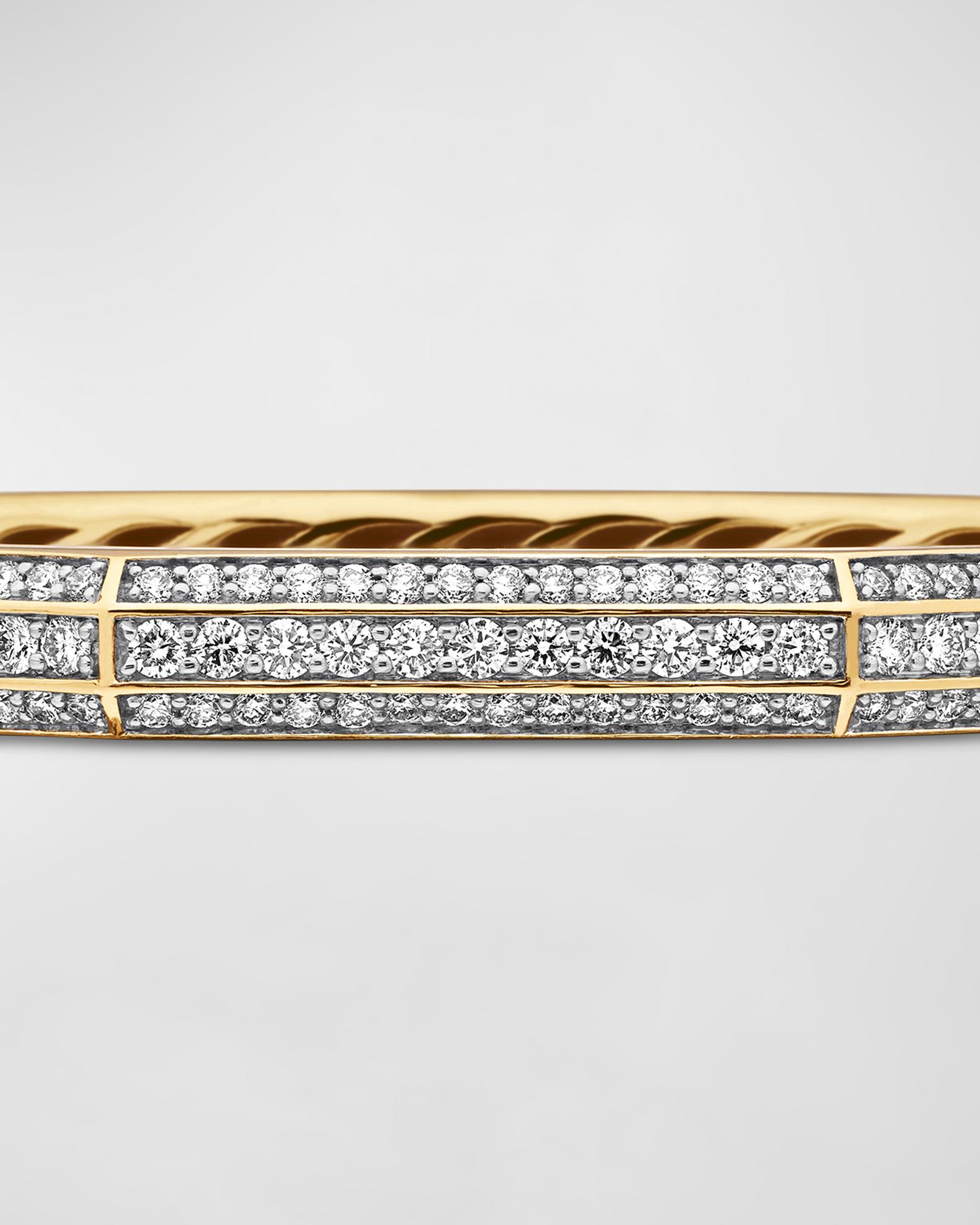 David Yurman Carlyle Bracelet with Diamonds in 18K Gold, 5.5mm | Neiman ...