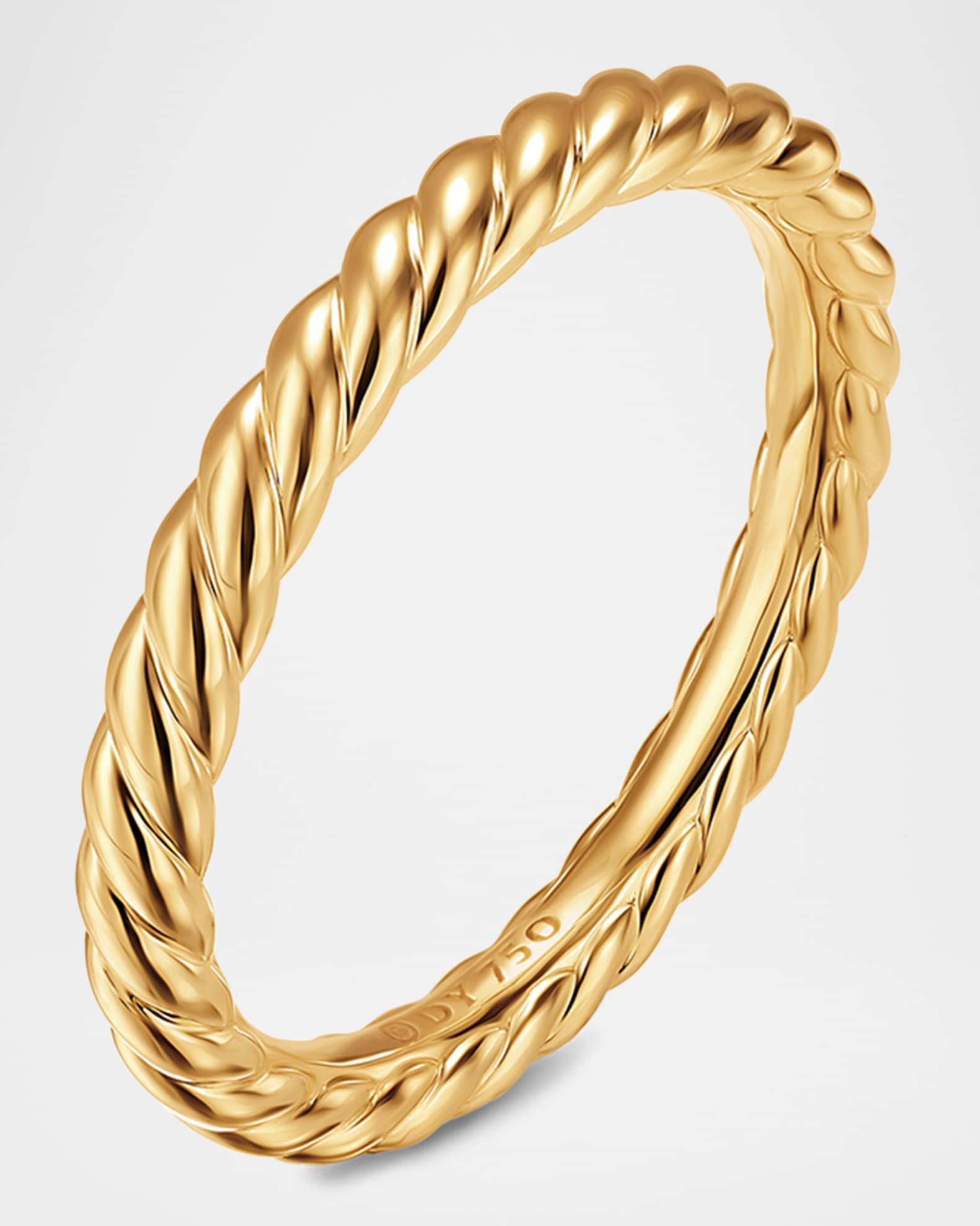 David Yurman DY Cable Band Ring in 18K Gold, 2.45mm | Neiman Marcus