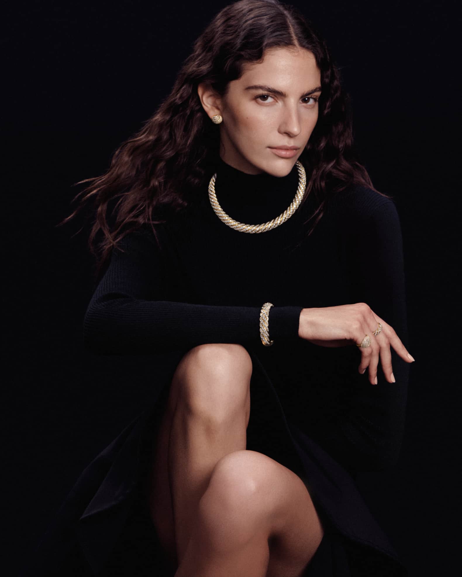 David Yurman 13mm Sculpted Cable Pinky Ring in 18K Gold | Neiman Marcus