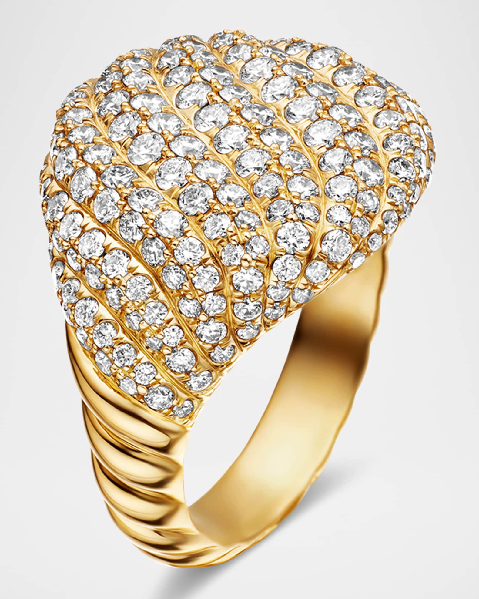 David Yurman 13mm Sculpted Cable Pinky Ring in 18K Gold | Neiman Marcus