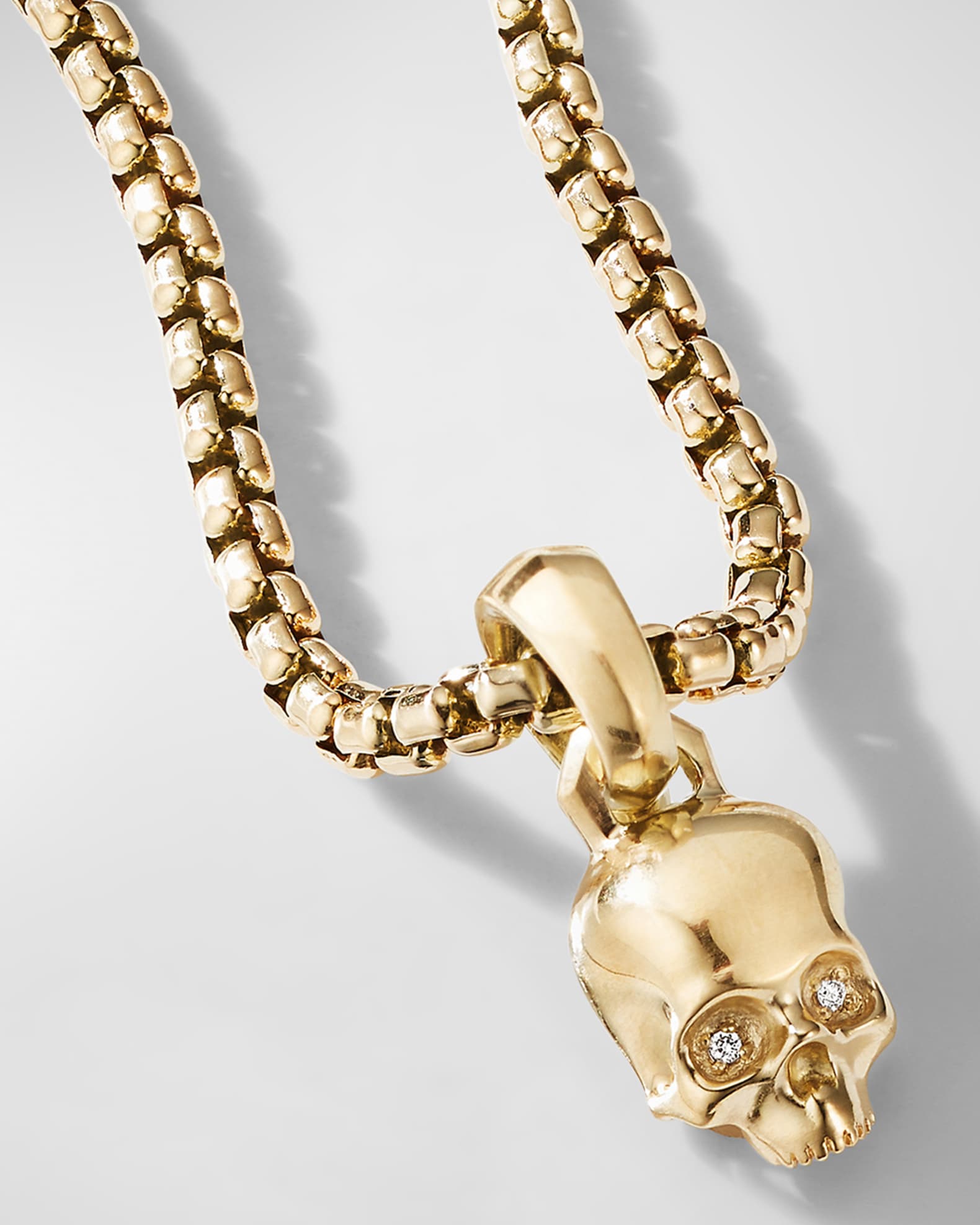 David Yurman Skull Pendant in 18K Gold, 19.3mm | Neiman Marcus
