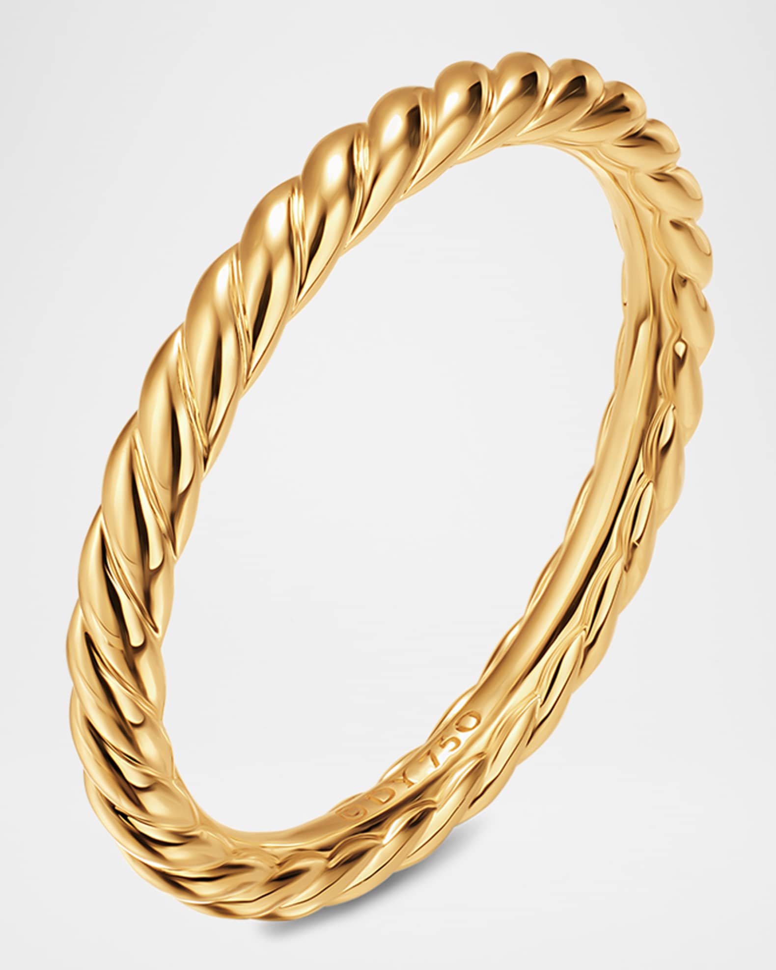David Yurman DY Unity Cable Ring in 18K Gold, 2mm | Neiman Marcus