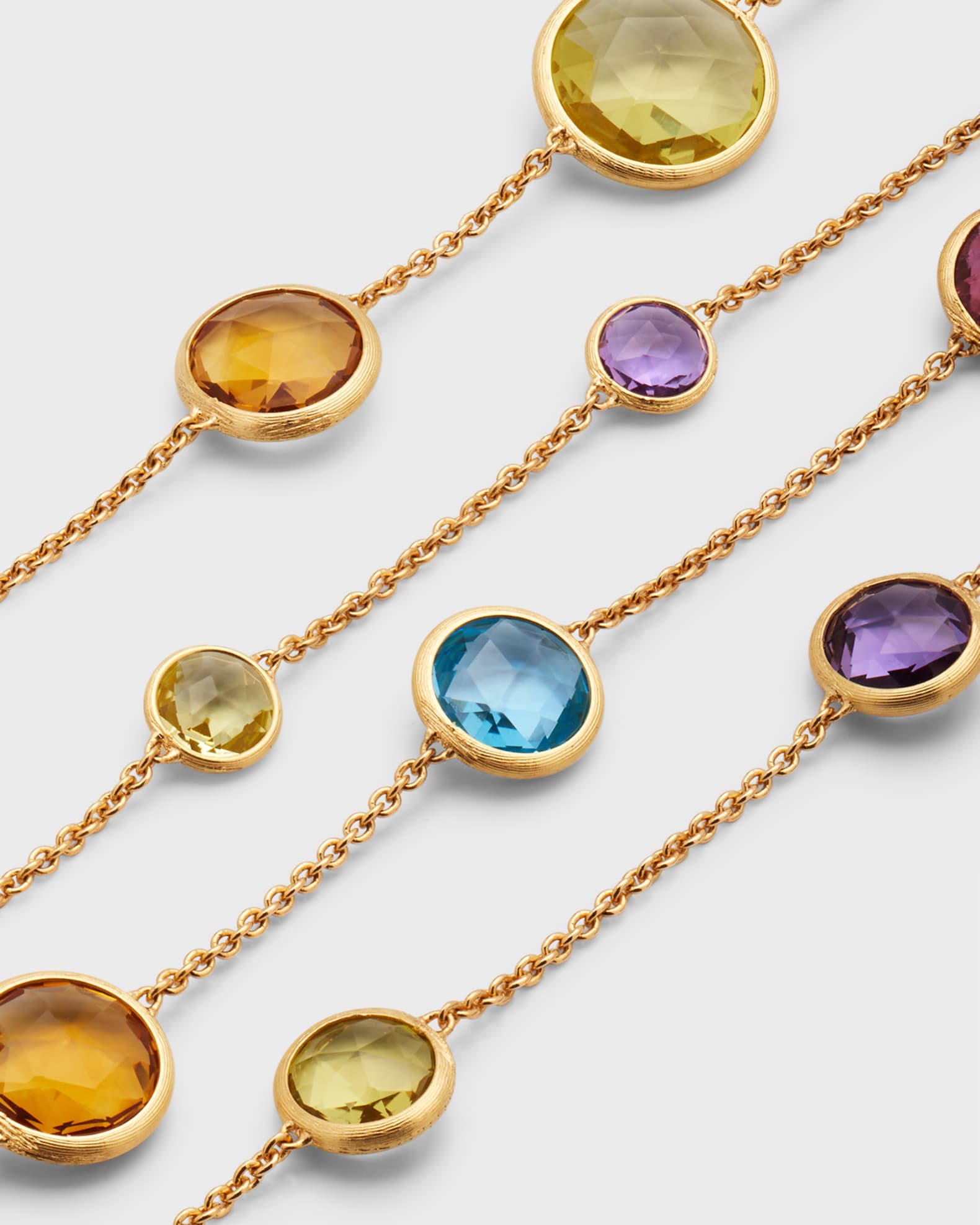 Marco Bicego Jaipur Color Long Necklace with Mixed Stones, 36"L ...