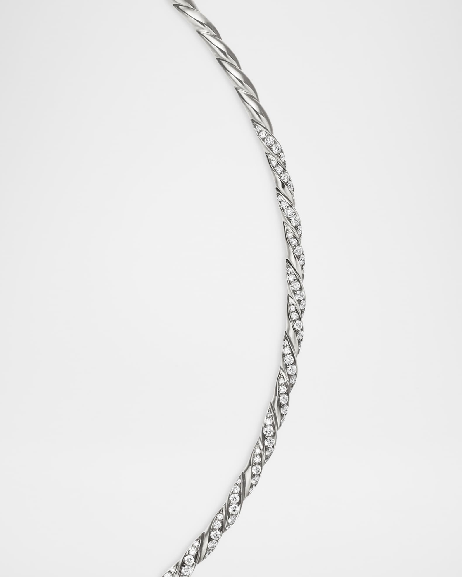 David Yurman Sculpted Cable Flex Necklace in 18K White Gold, 3.7mm ...