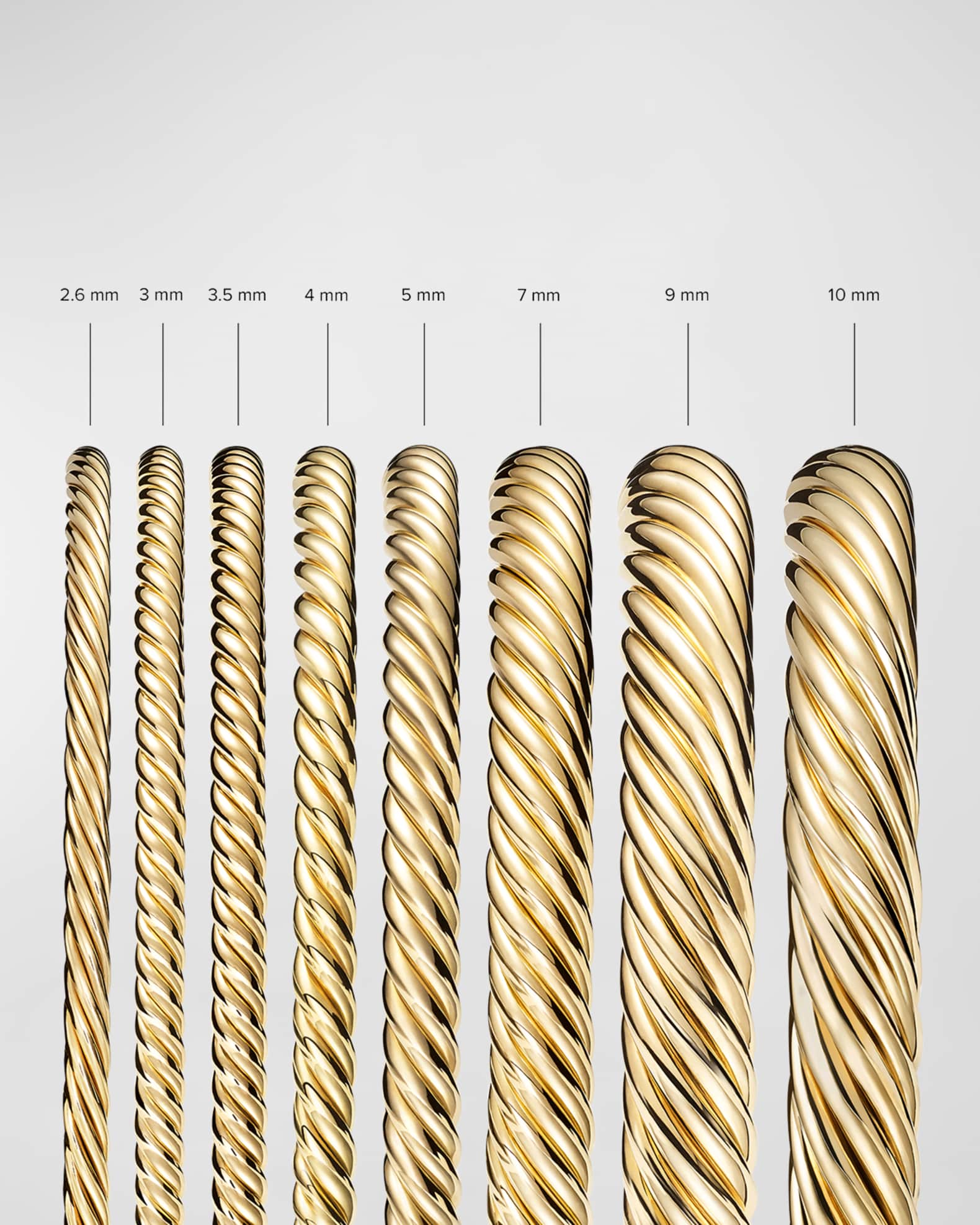 David Yurman Cable Edge Cuff Bracelet in 18K Gold, 5.5mm | Neiman Marcus