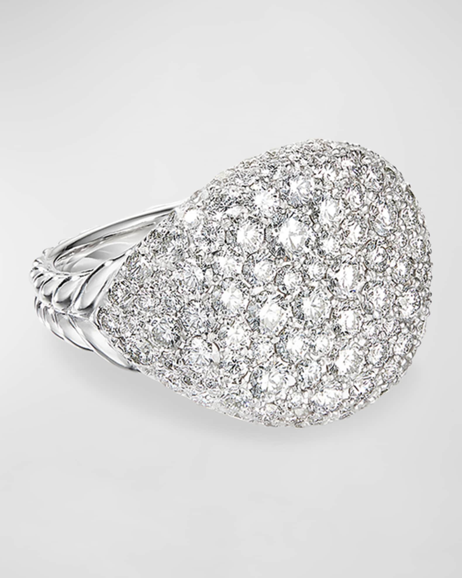 David Yurman Chevron Pave Diamond Pinky Ring in 18k White Gold | Neiman ...