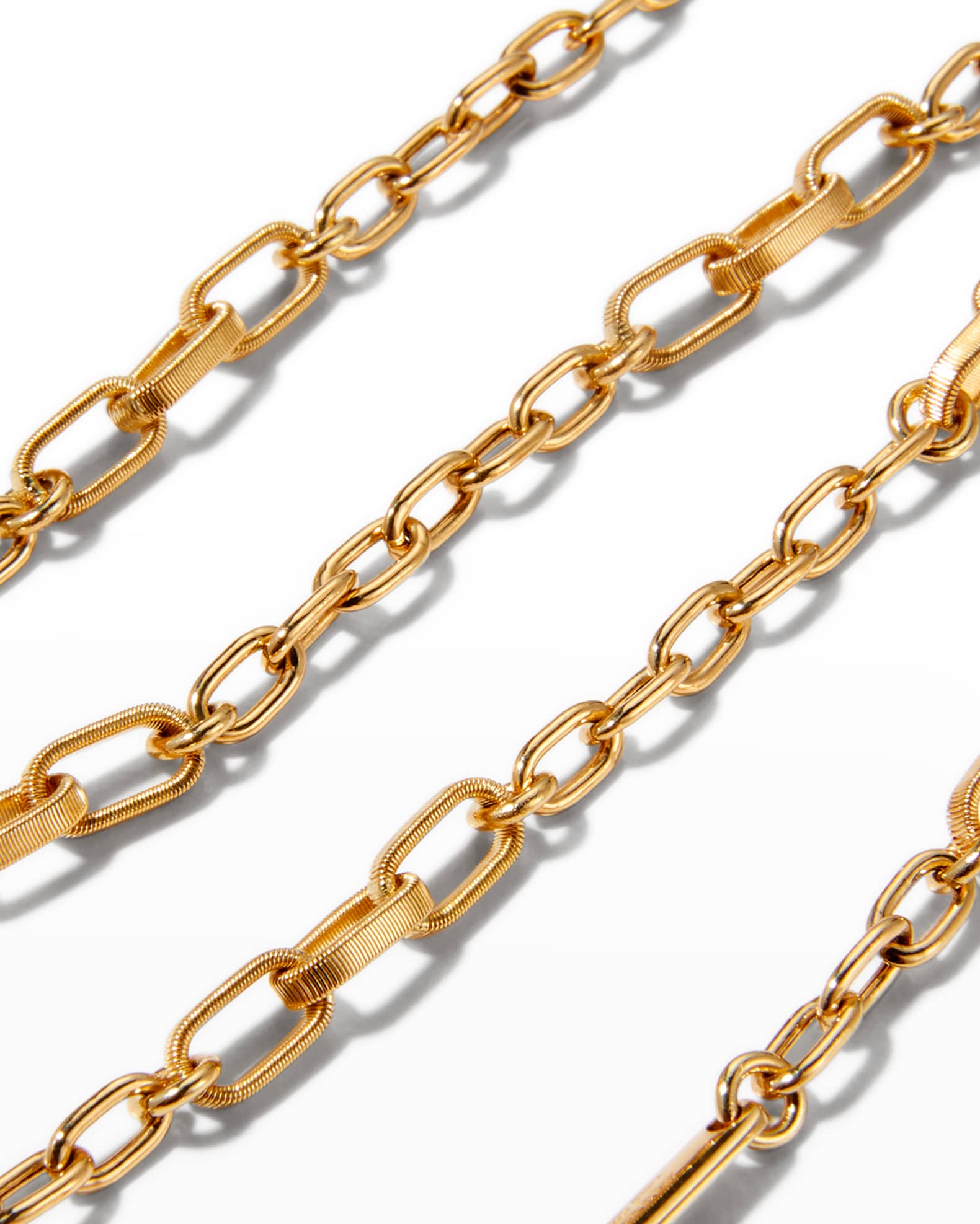 Marco Bicego Unisex 18K Mixed Coiled Open Chain Link Necklace, 21.5 ...