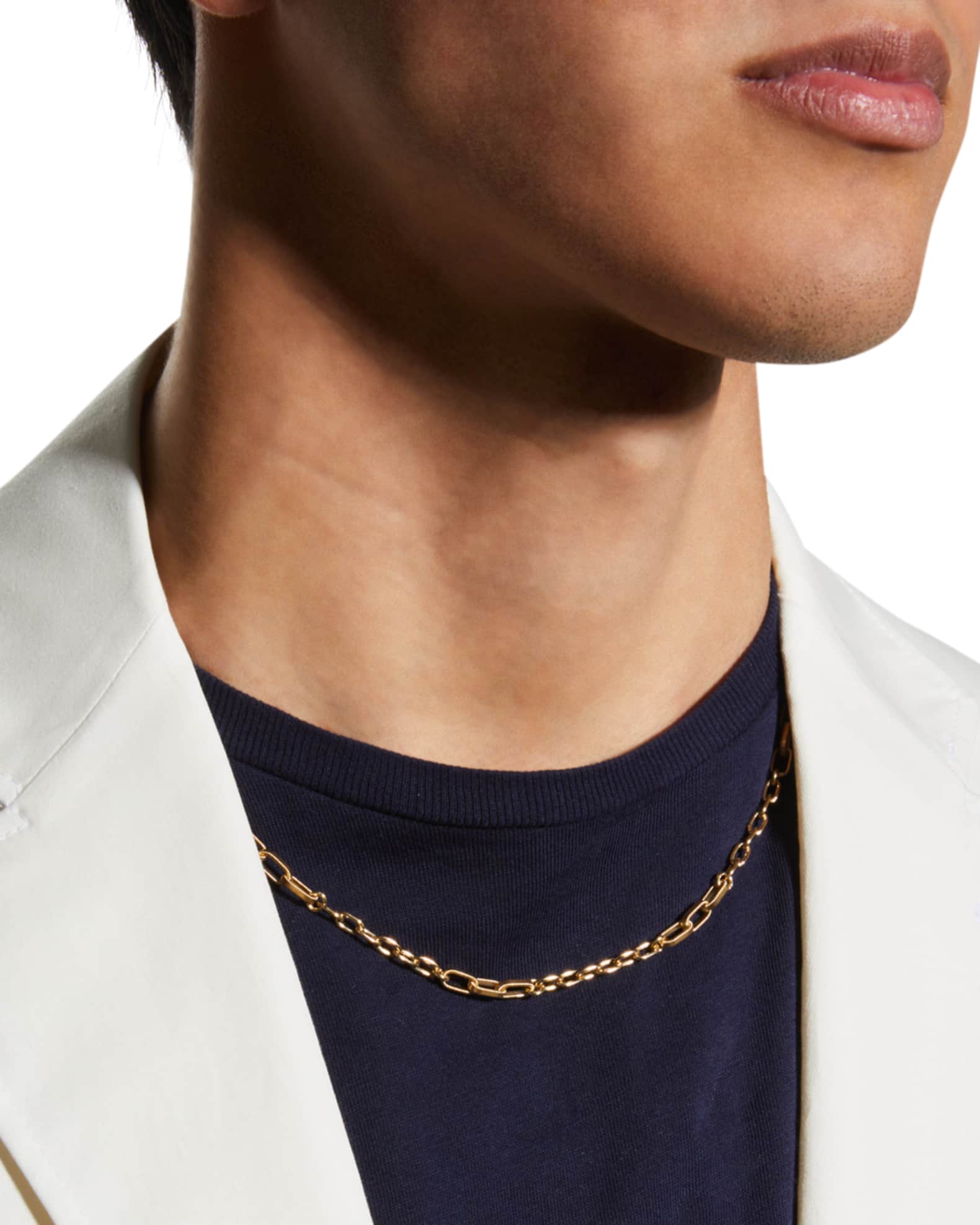 Marco Bicego Unisex 18K Mixed Coiled Open Chain Link Necklace, 21.5 ...