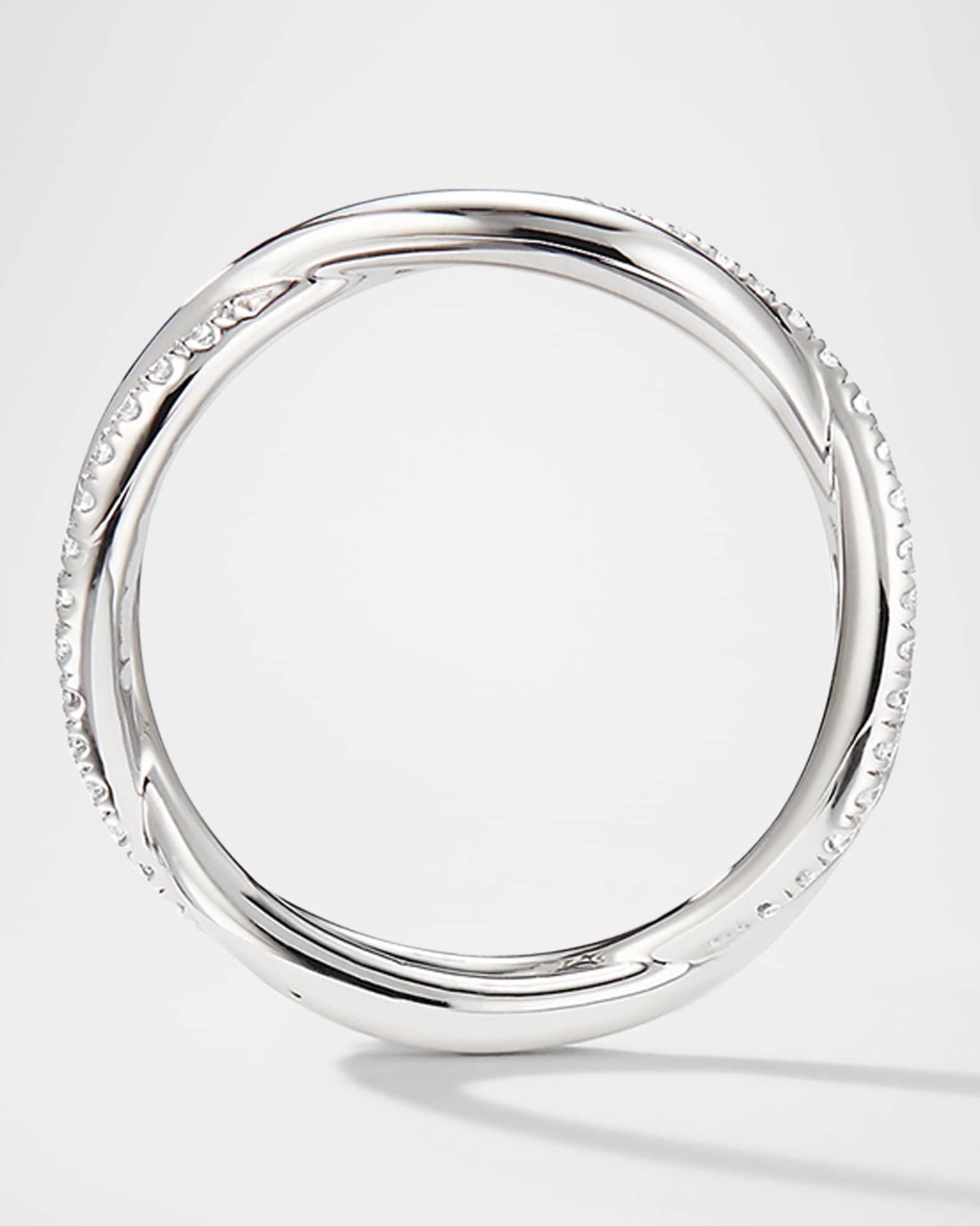 David Yurman DY Infinity Band Ring with Diamonds in Platinum, 4.18mm ...