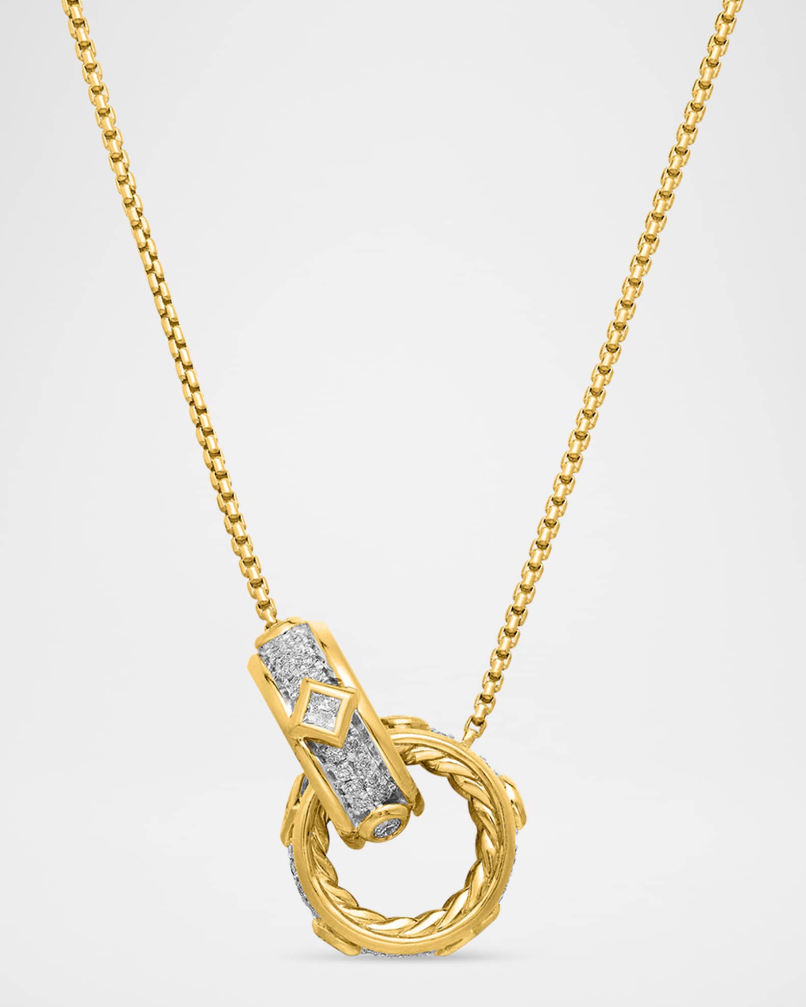 David Yurman 10mm Full Pave Mod Renaissance Pendant Necklace with ...
