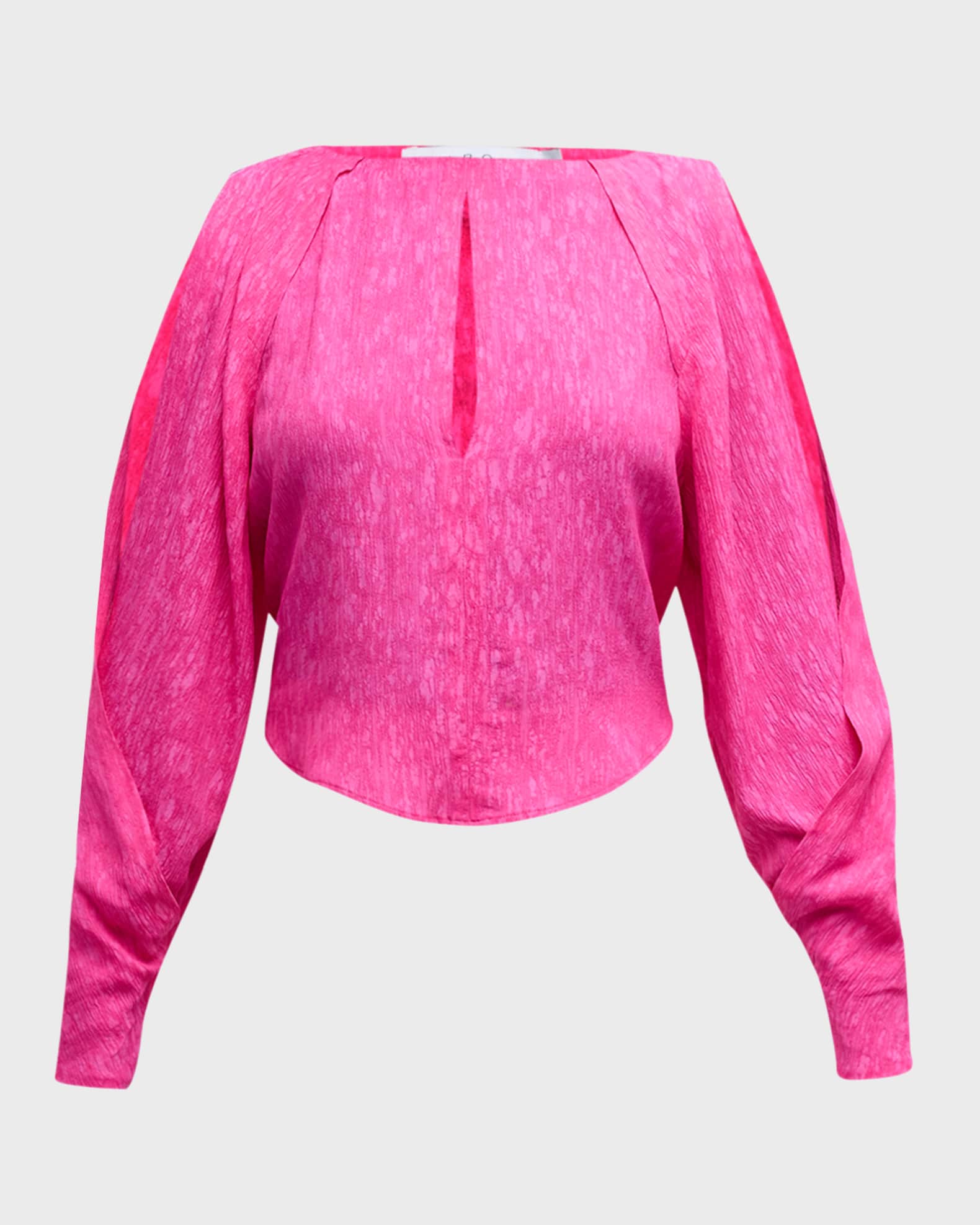 Iro Iro Draped Long-Sleeve Cut-Out Top | Neiman Marcus