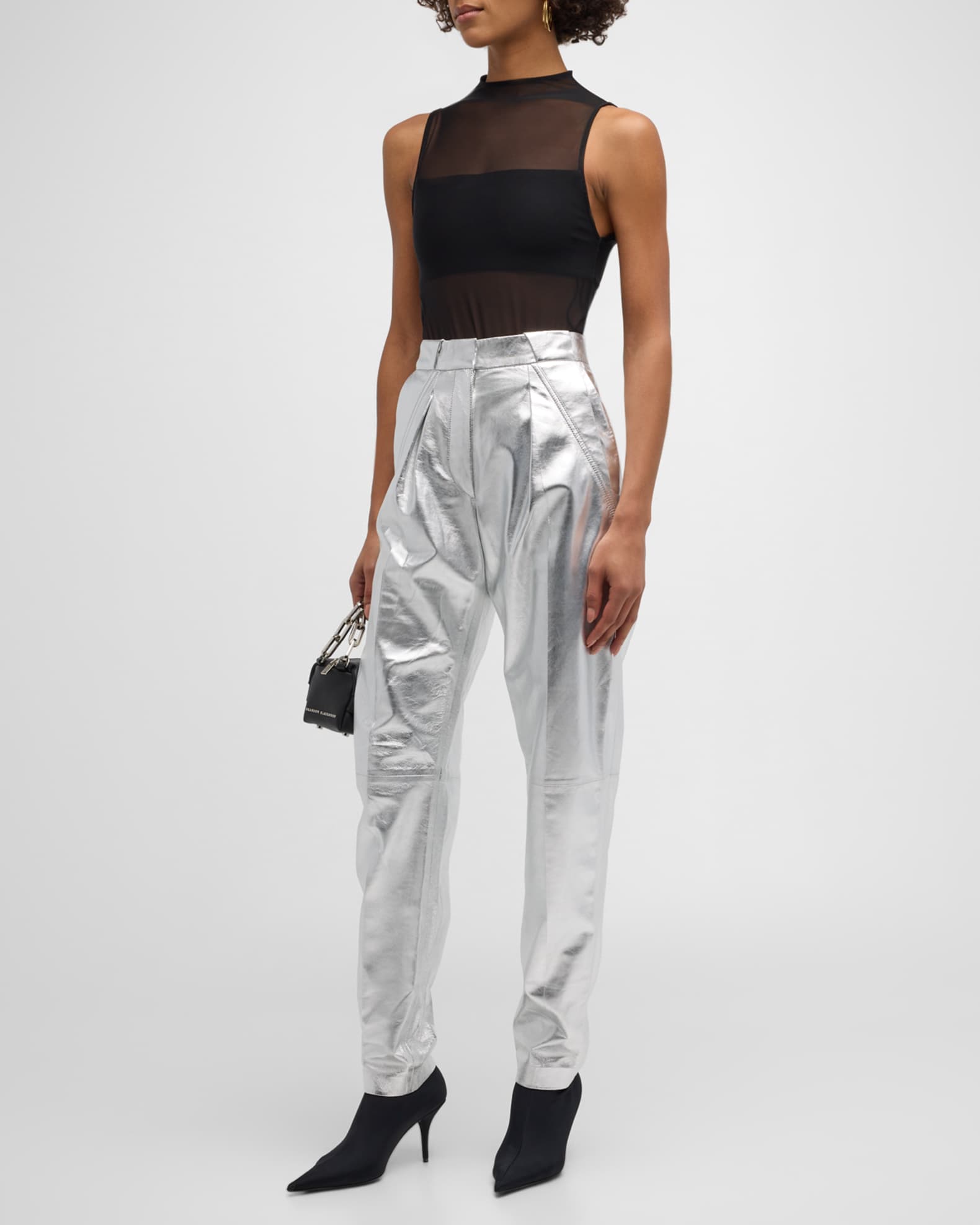 Iro Nil Metallic Leather Pants | Neiman Marcus