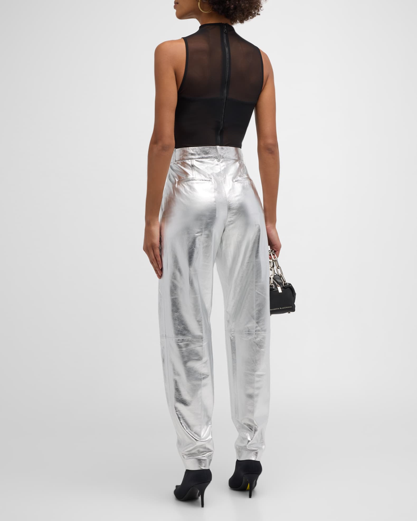 Iro Nil Metallic Leather Pants | Neiman Marcus