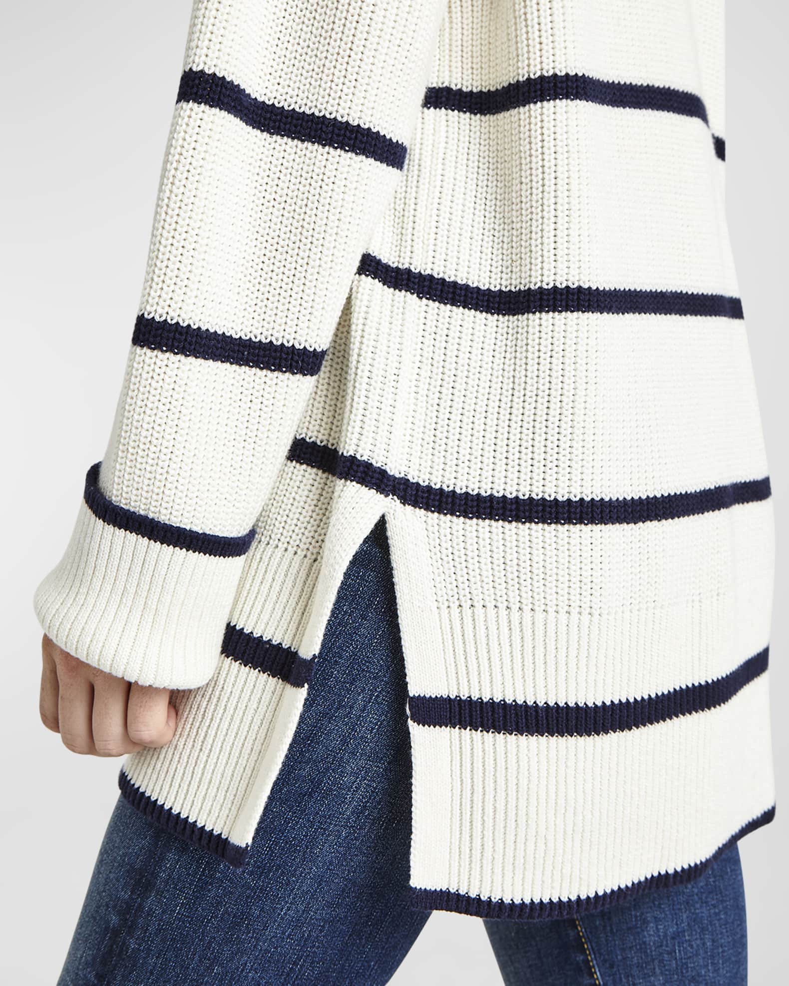 Splendid Parker Drop-Shoulder Stripe Crewneck Sweater | Neiman Marcus