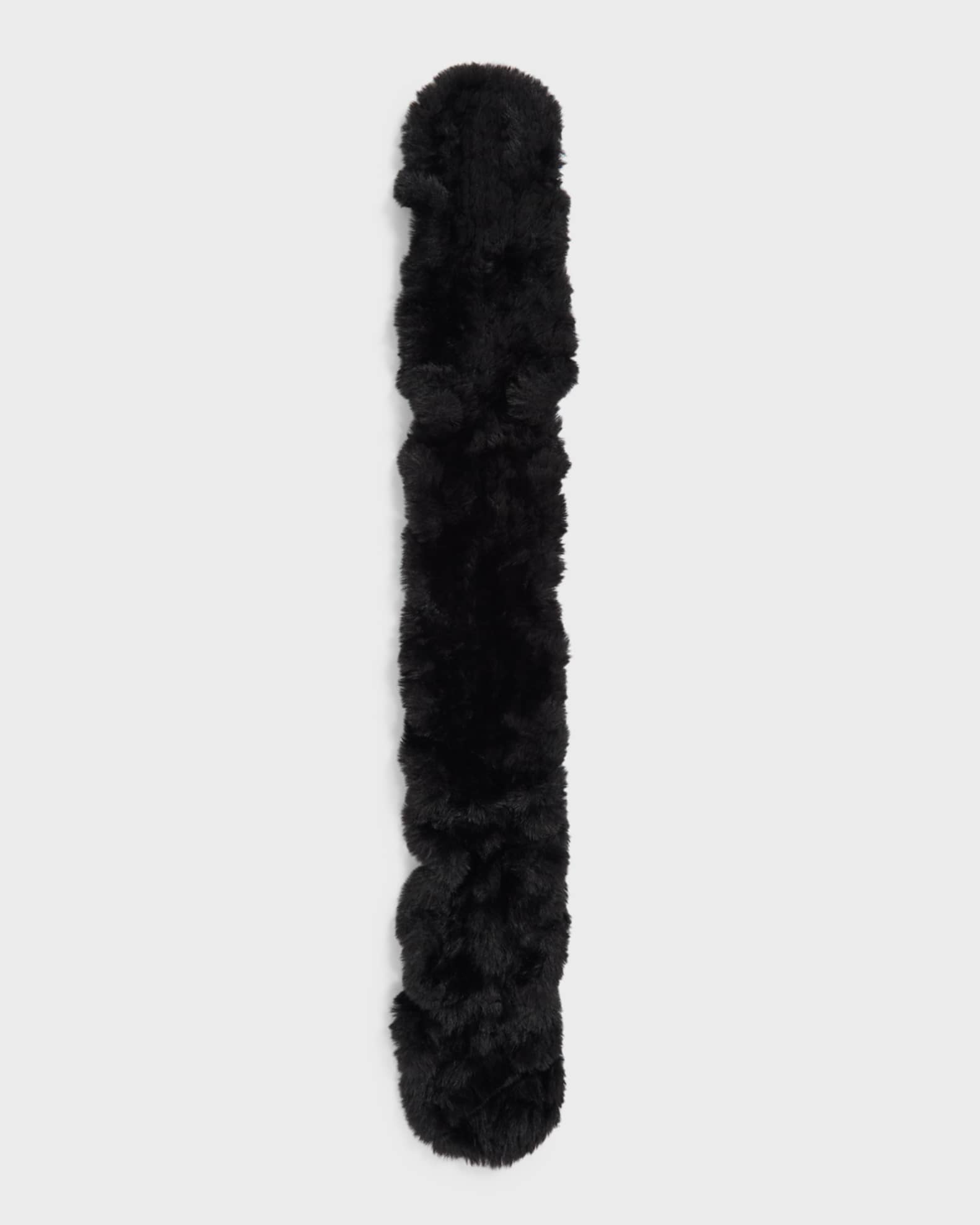 Surell Accessories Faux Rex Rabbit Fur Knit Scarf | Neiman Marcus