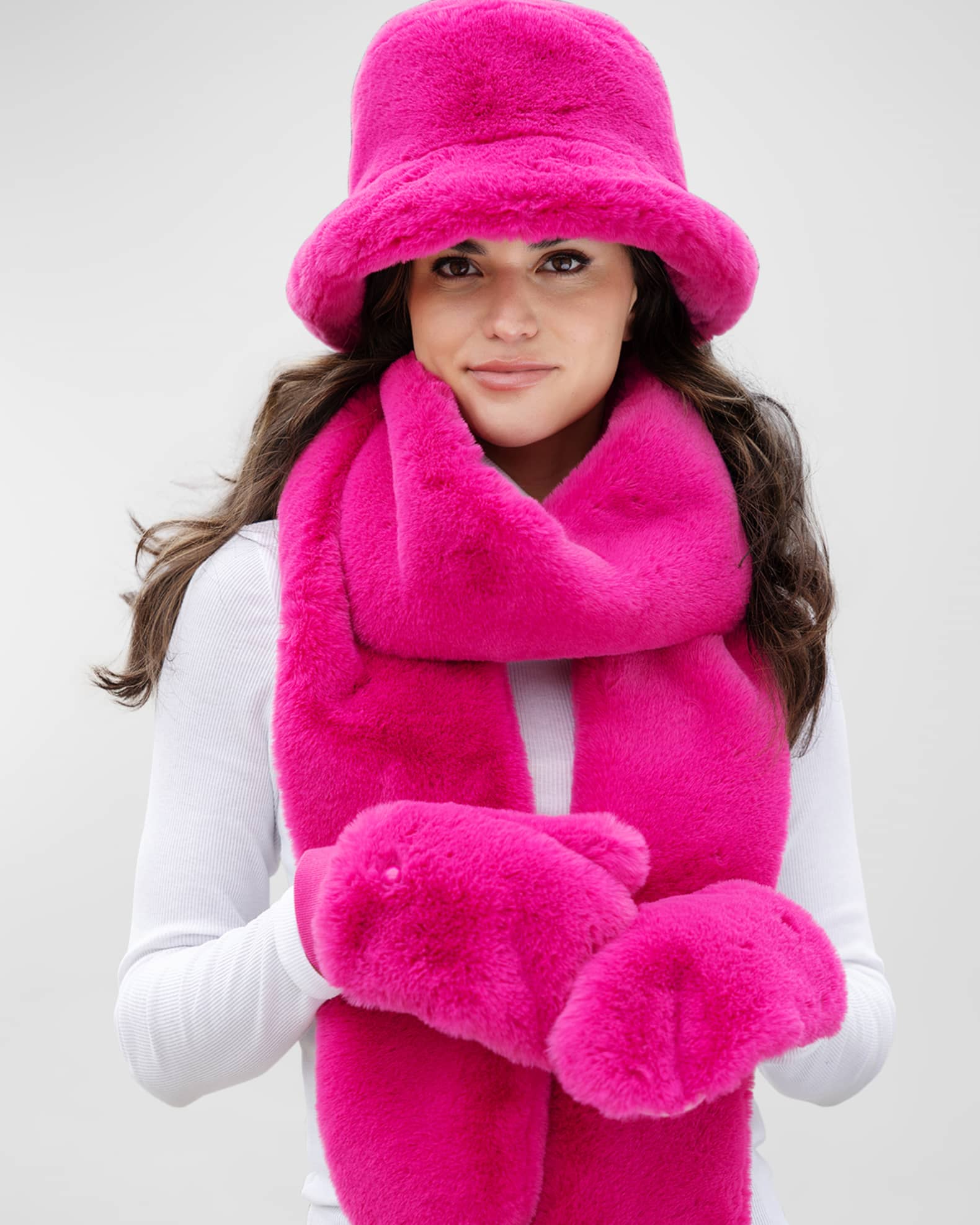 Fabulous Furs Le Mink Faux Fur Mittens | Neiman Marcus