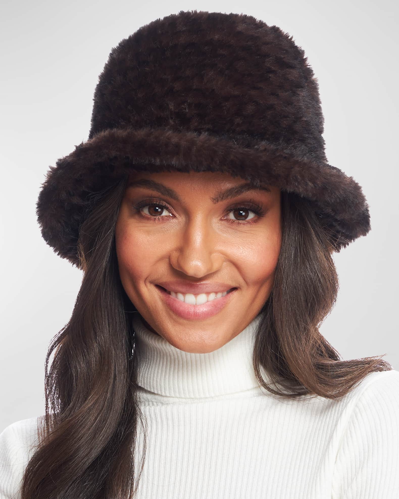 Fabulous Furs Knitted Faux Fur Bucket Hat | Neiman Marcus