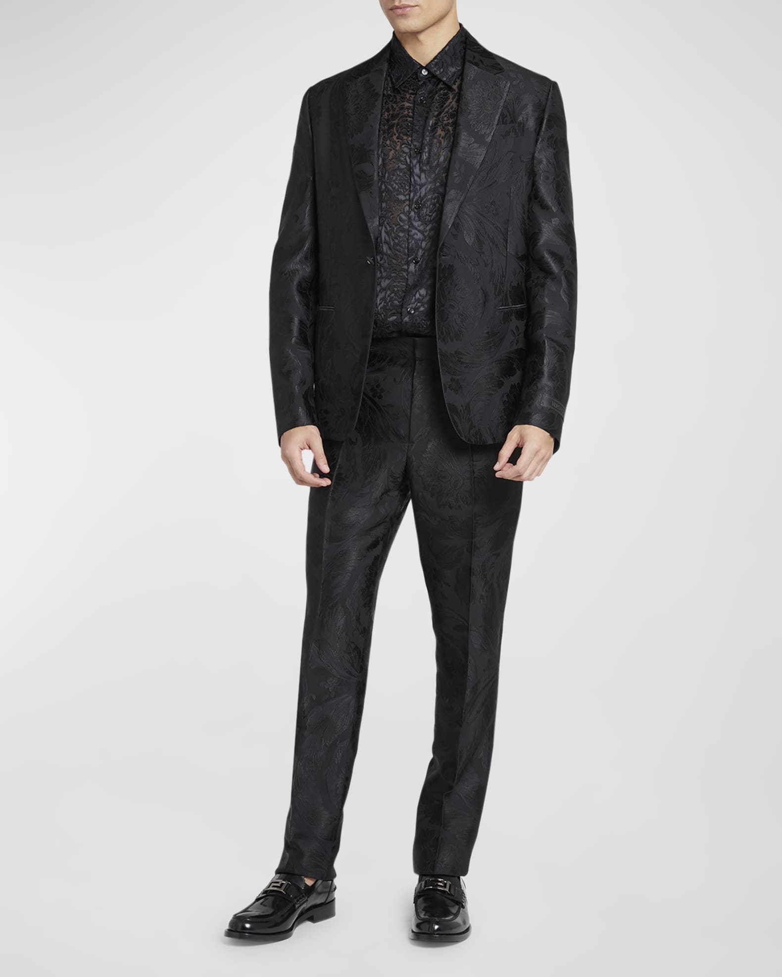 Versace Men's Barocco Jacquard Tuxedo Jacket | Neiman Marcus