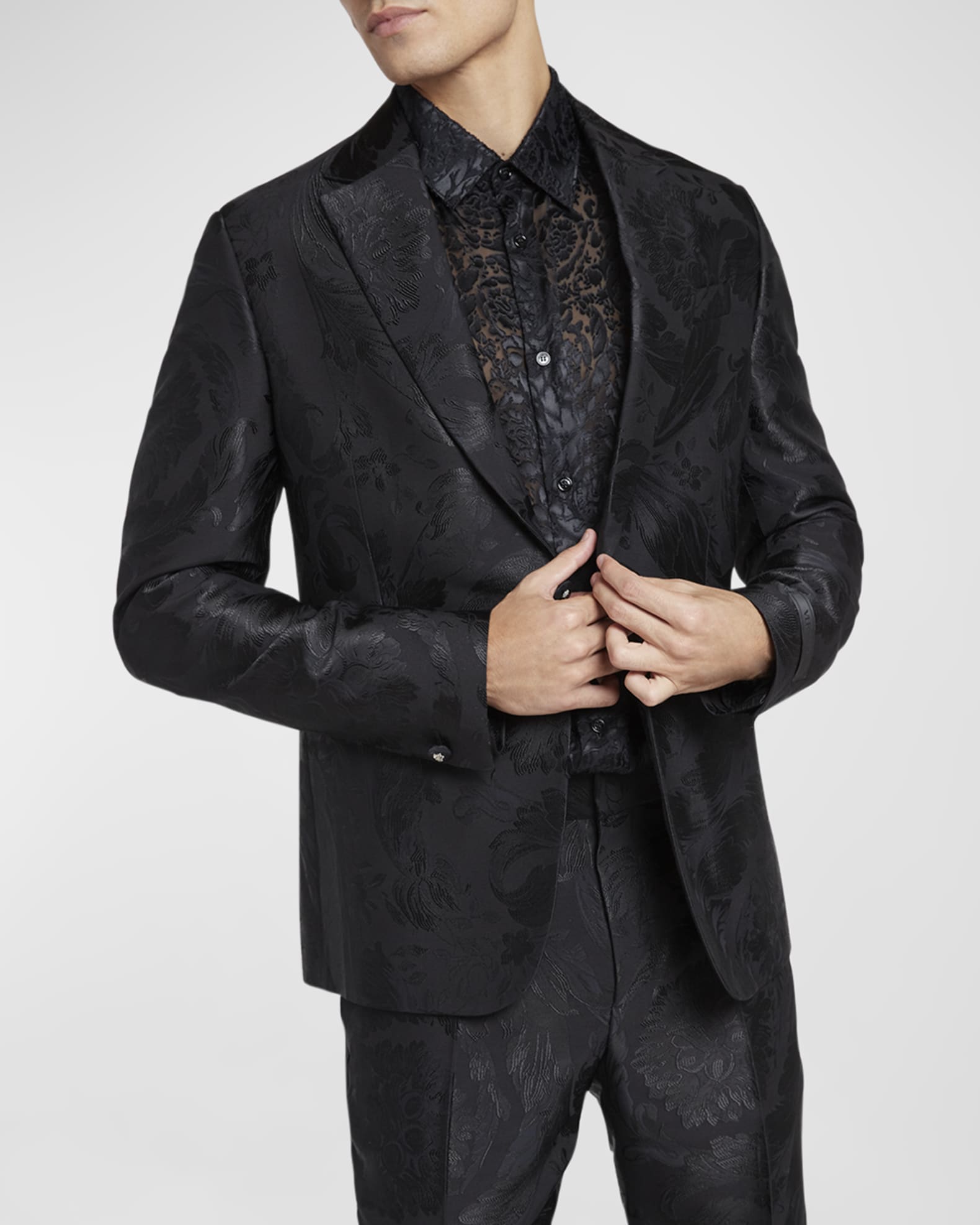 Versace Men's Barocco Jacquard Tuxedo Jacket | Neiman Marcus